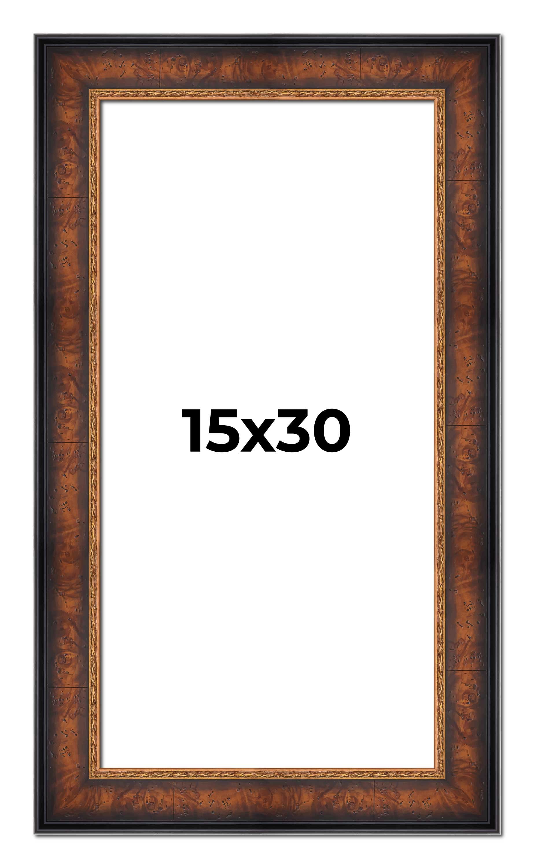 15x30 Frame Brown Walnut Gold Ornate Trim Solid Wood Plein Air Picture ...