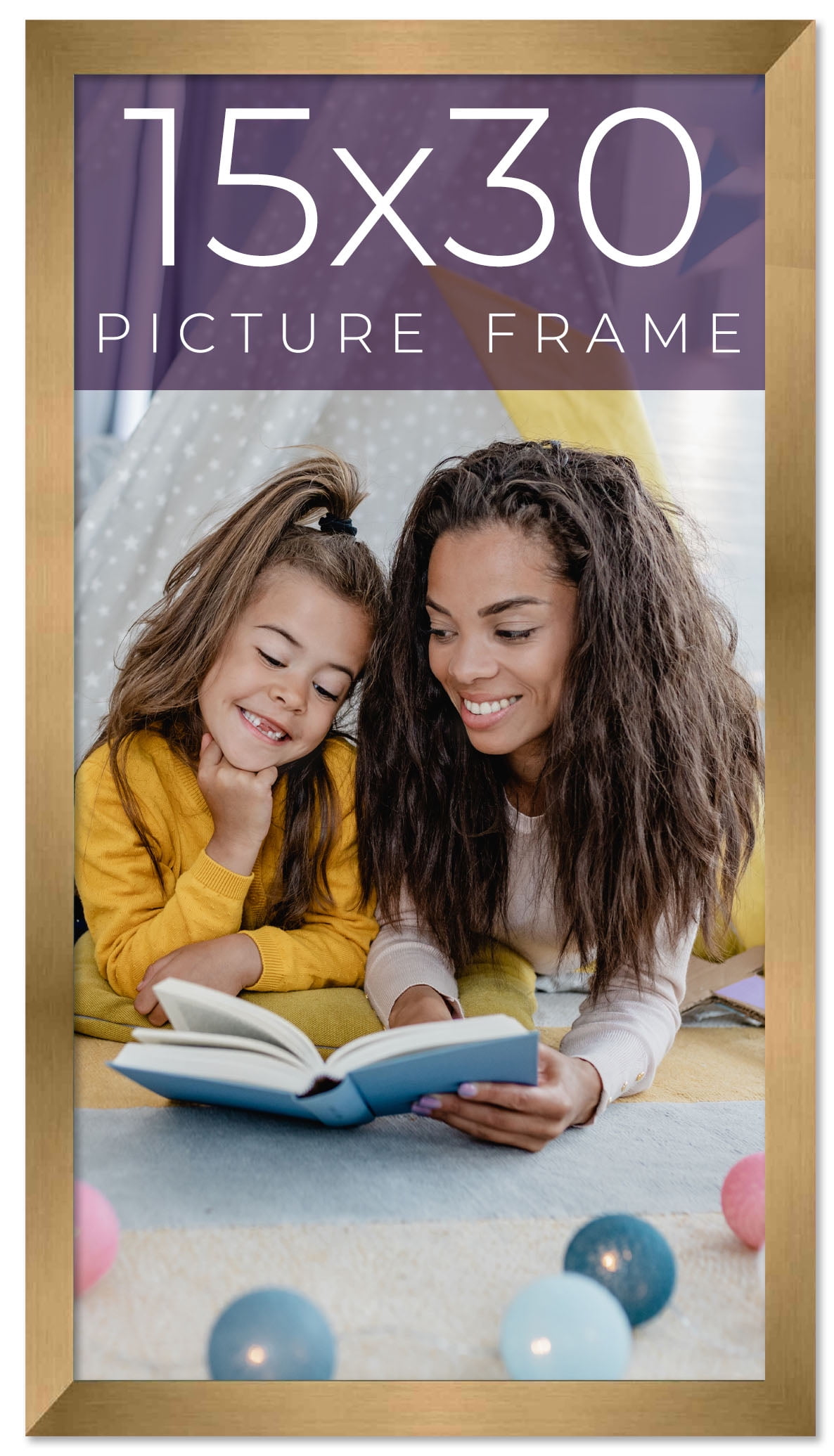 15x30 Frame Gold Bronze Solid Wood Picture Frame Width 0.75 Inches ...