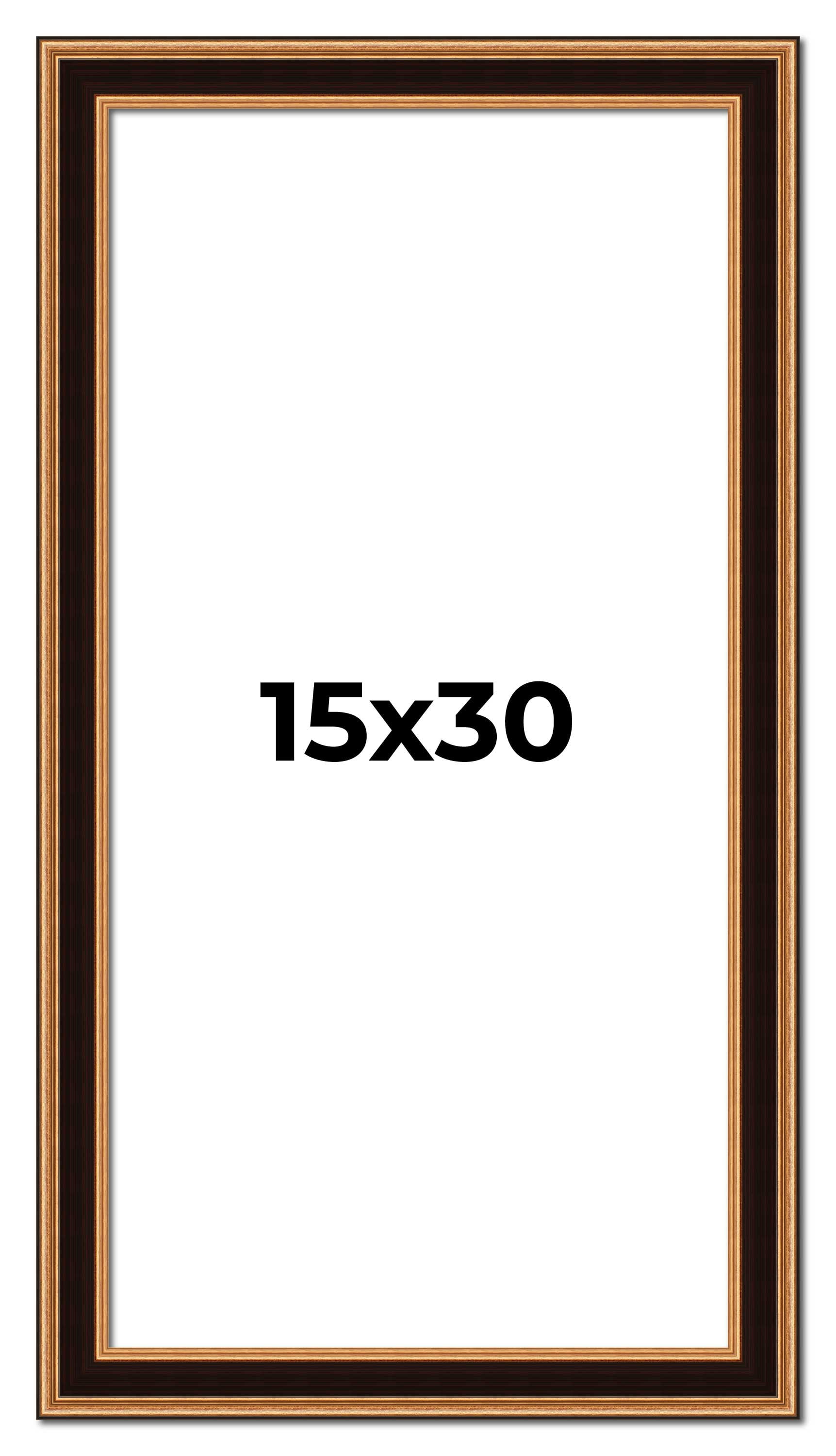 15x30 Frame Gold Brown Plein Air Vintage Solid Wood Picture Frame | 1. ...
