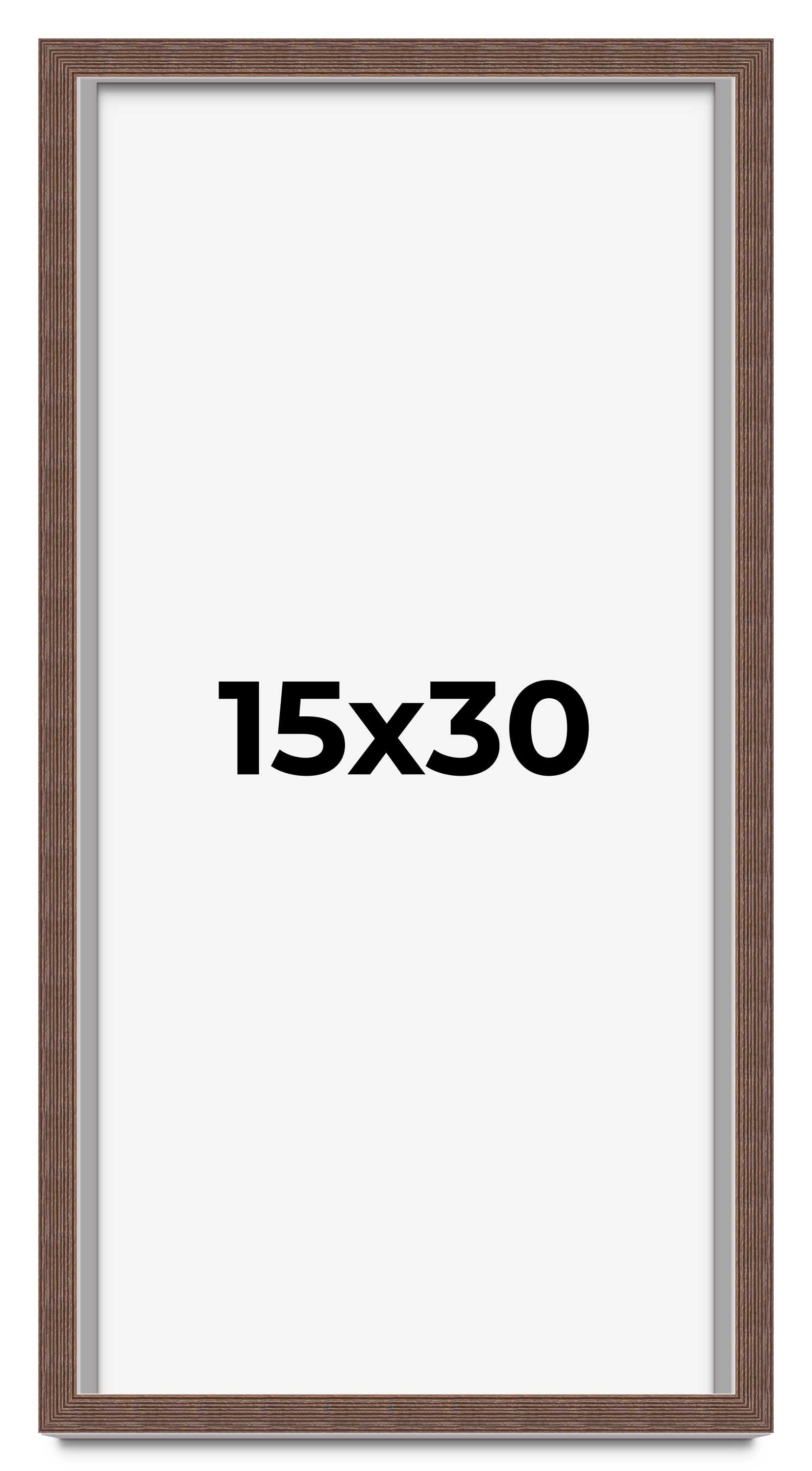 15x30 Shadow Box Frame Brown | 1.125 inches Deep Real Wood Rustic ...