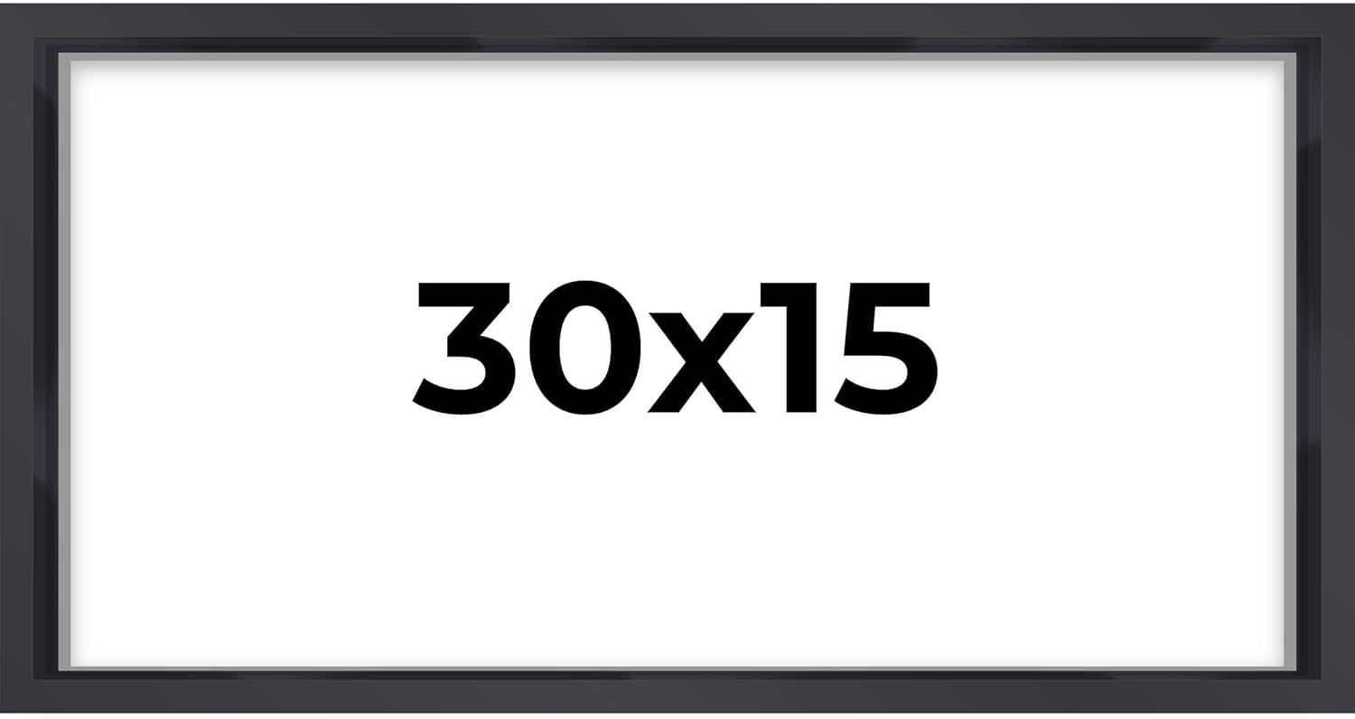 15x30 Shadow Box Frame Contemporary Black | 3/4" Depth of Usable Space ...
