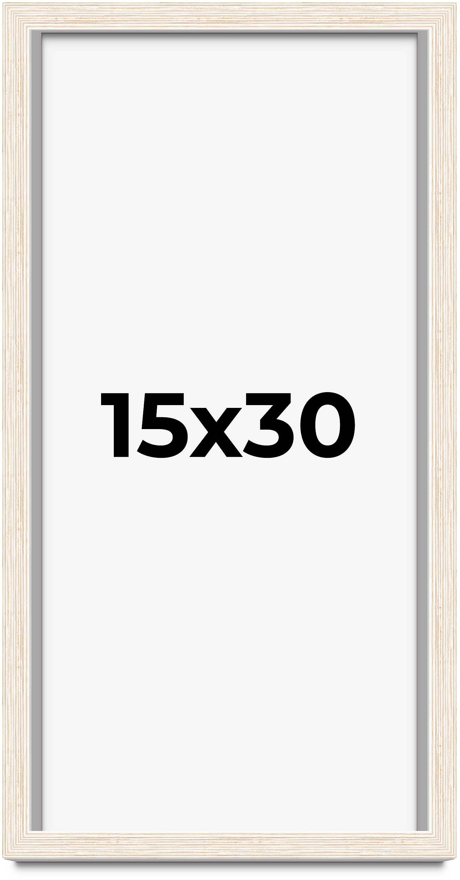 15x30 Shadow Box Frame White | 1.125 Inches Deep Real Wood Rustic ...