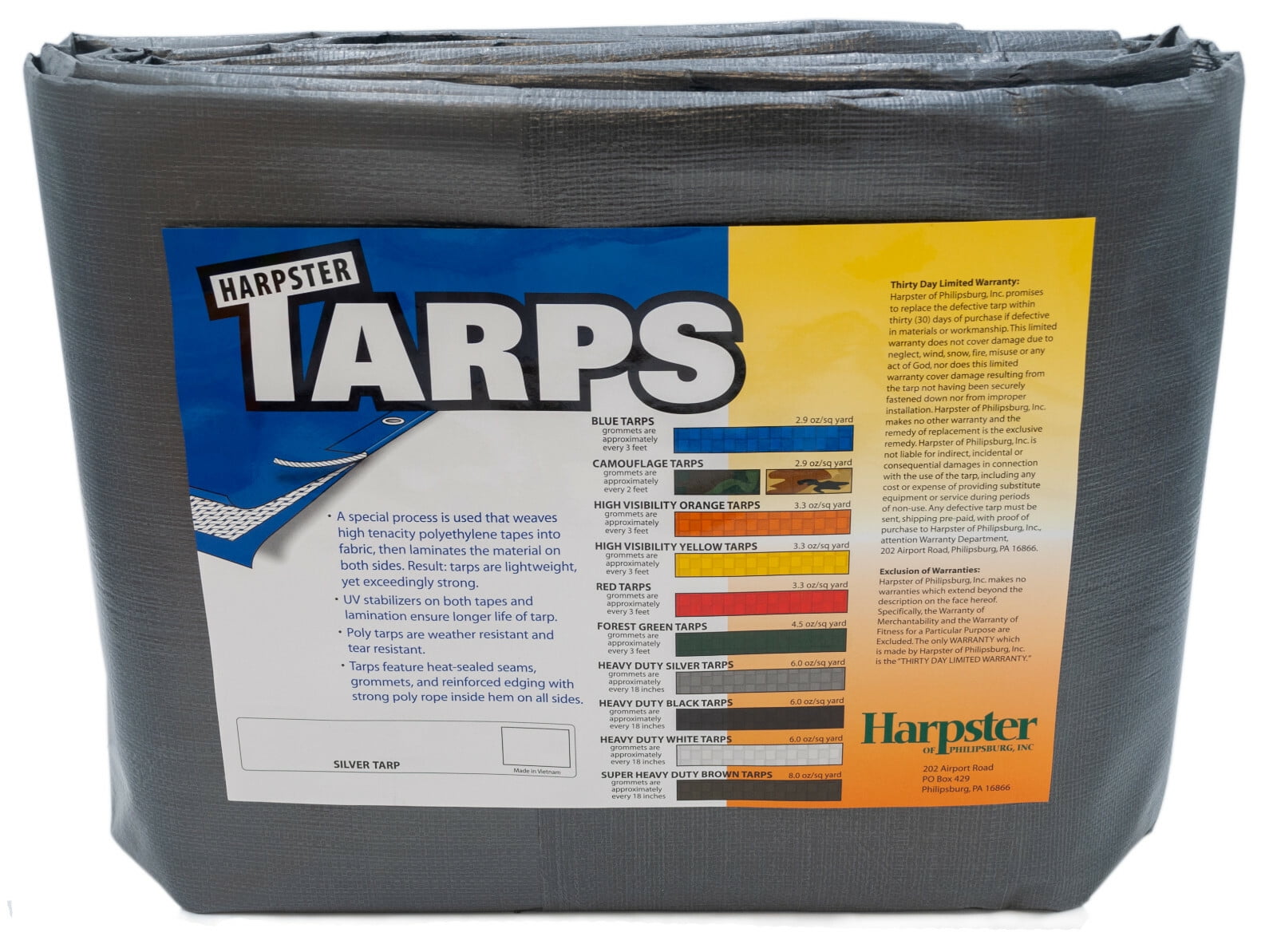 15x30 Silver Heavy Duty UV Treated Tarp 12x30 Peak Shade Canopy Cover ...