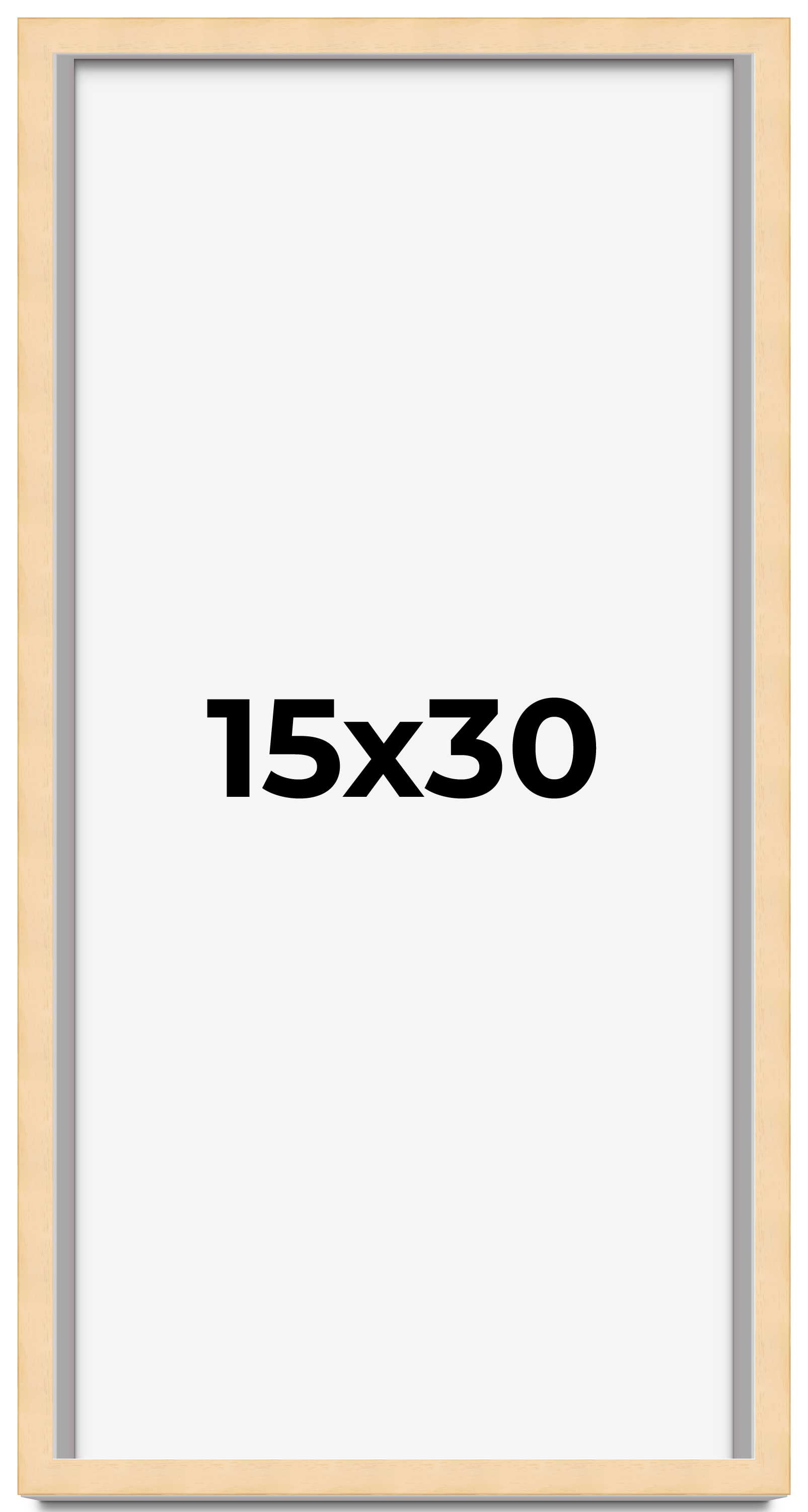 15x30 Traditional Natural Complete Wood Picture Frame with UV Acrylic ...