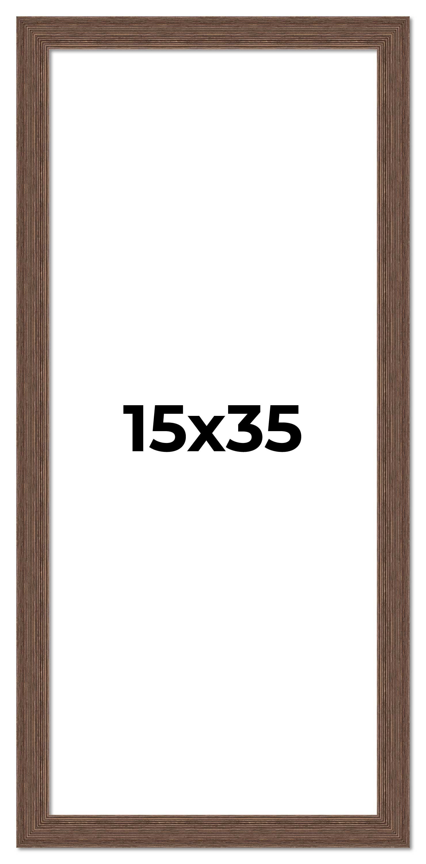 15x35 Frame Brown Farmhouse Solid Wood Picture Frame Width 1.5 Inches ...