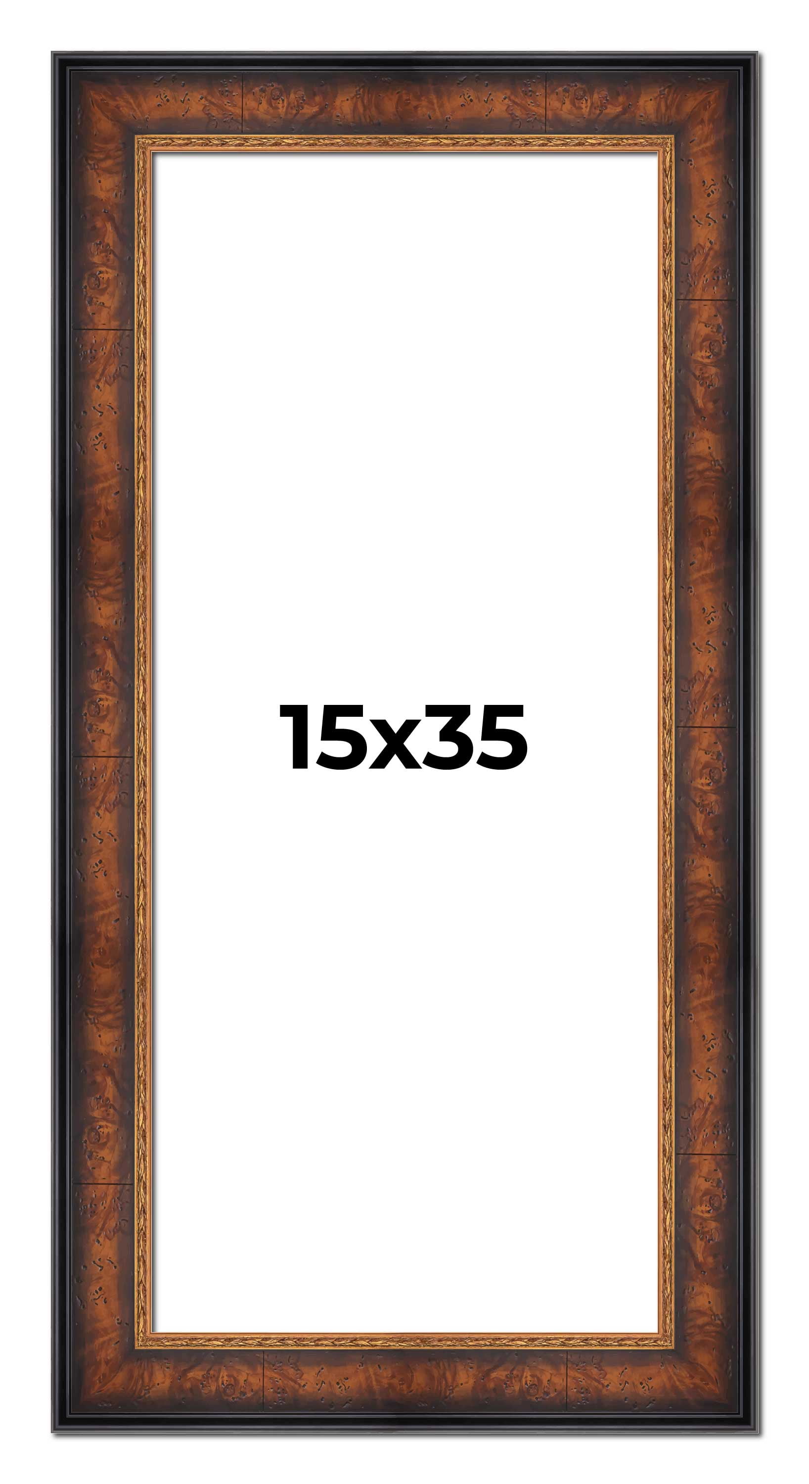 15x35 Frame Brown Walnut Gold Ornate Trim Solid Wood Plein Air Picture ...
