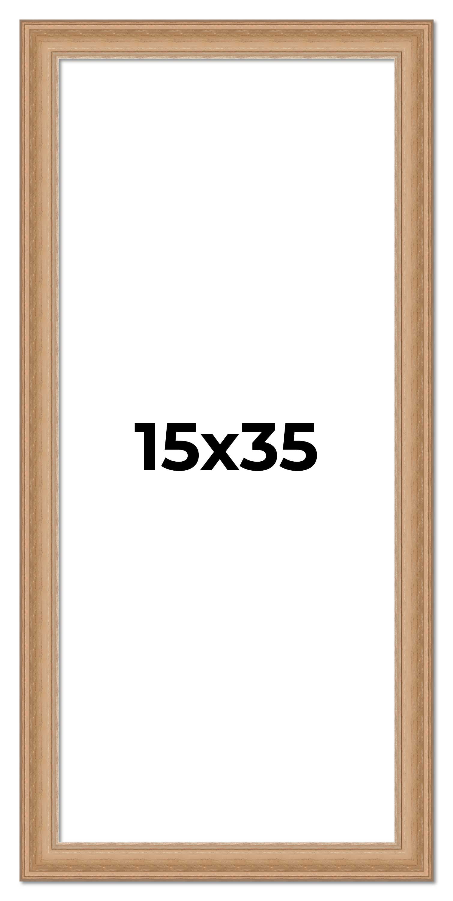 15x35 Frame Charleston Honey Brown Solid Wood Picture Frame Width 1.75 ...