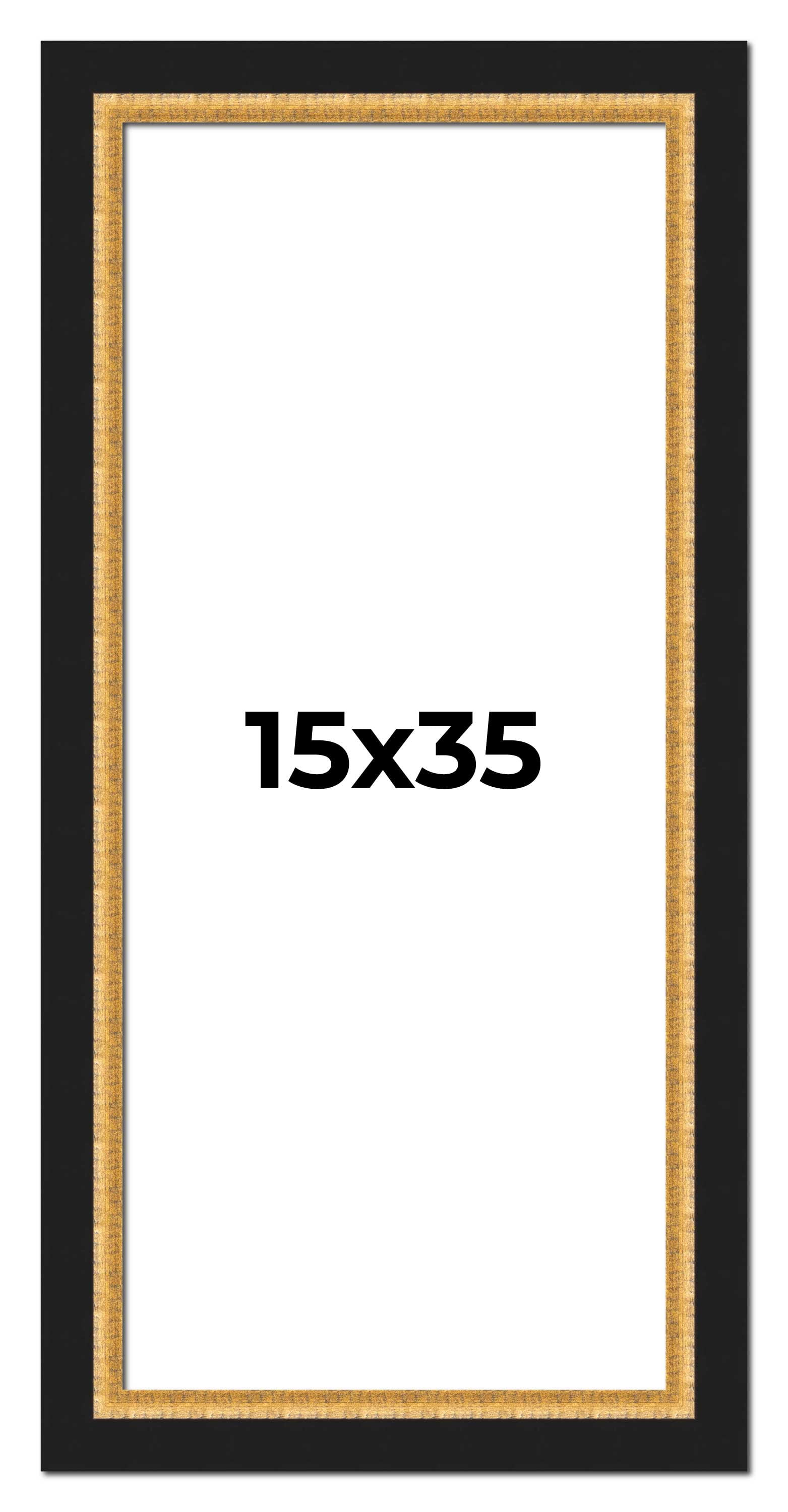 15x35 Frame Gold Real Wood Picture Frame Width 2.25 Inches | Interior ...