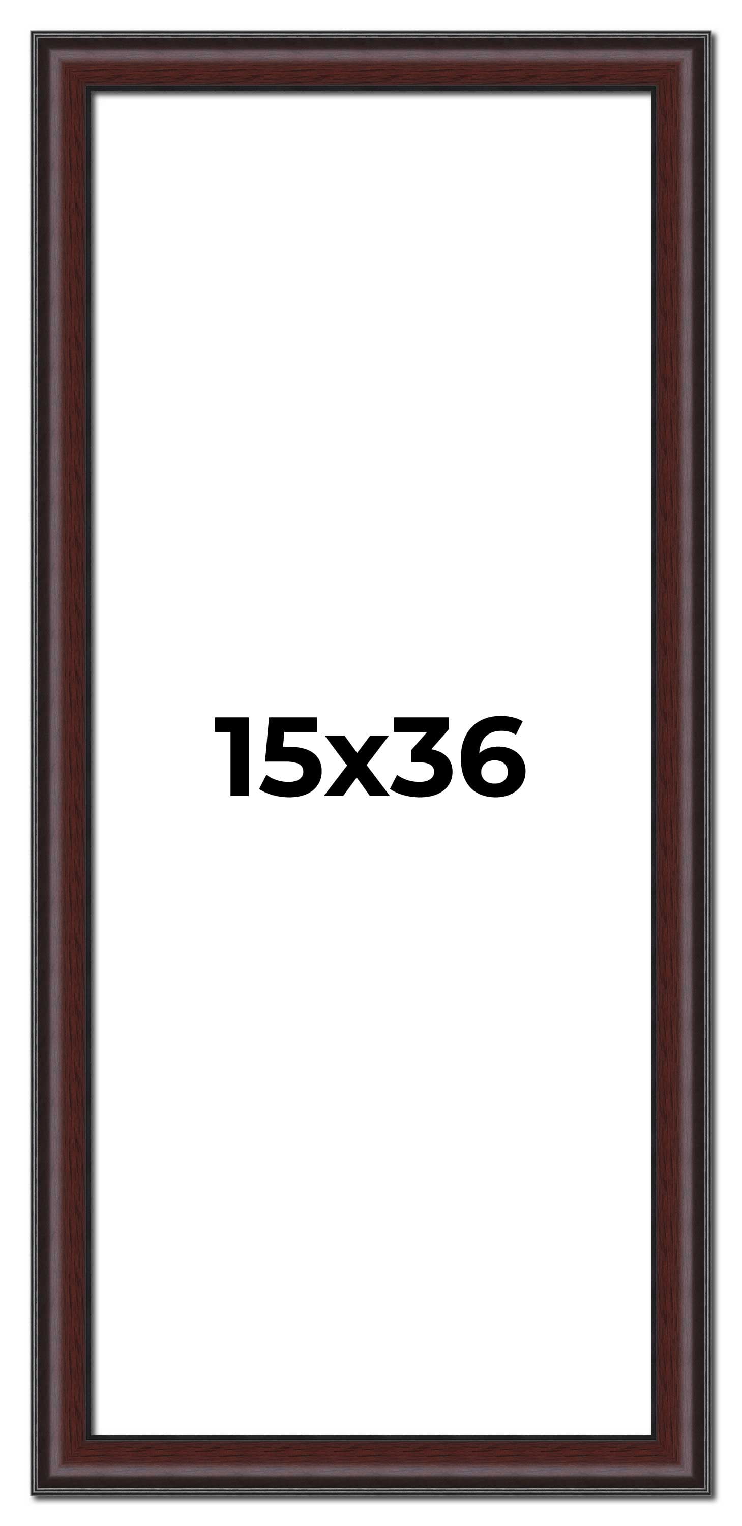 15x36 Frame Brown Round Mahogany Solid Wood Picture Frame | 1.625 Inch ...