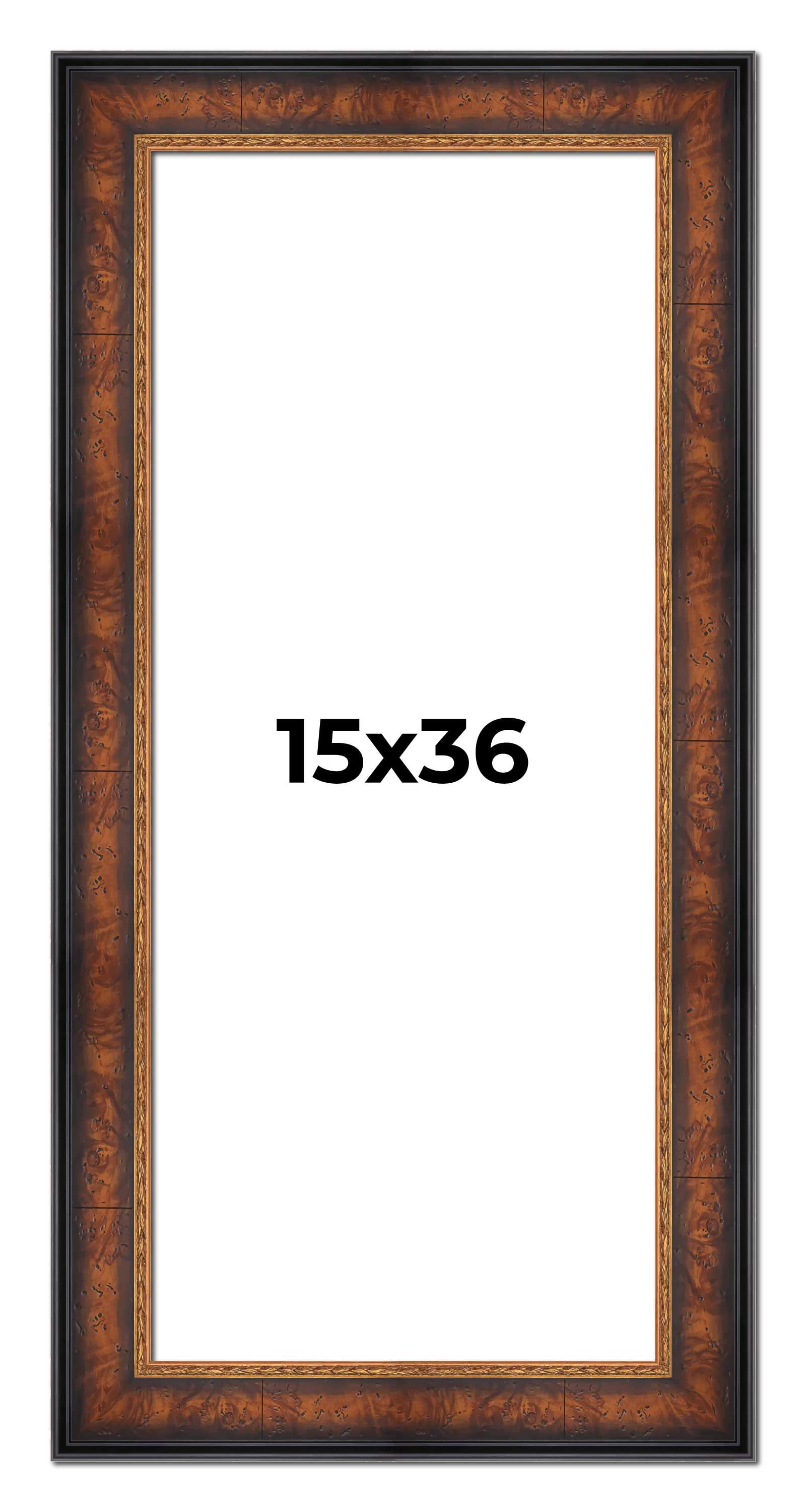 15x36 Frame Brown Walnut Gold Ornate Trim Solid Wood Plein Air Picture ...