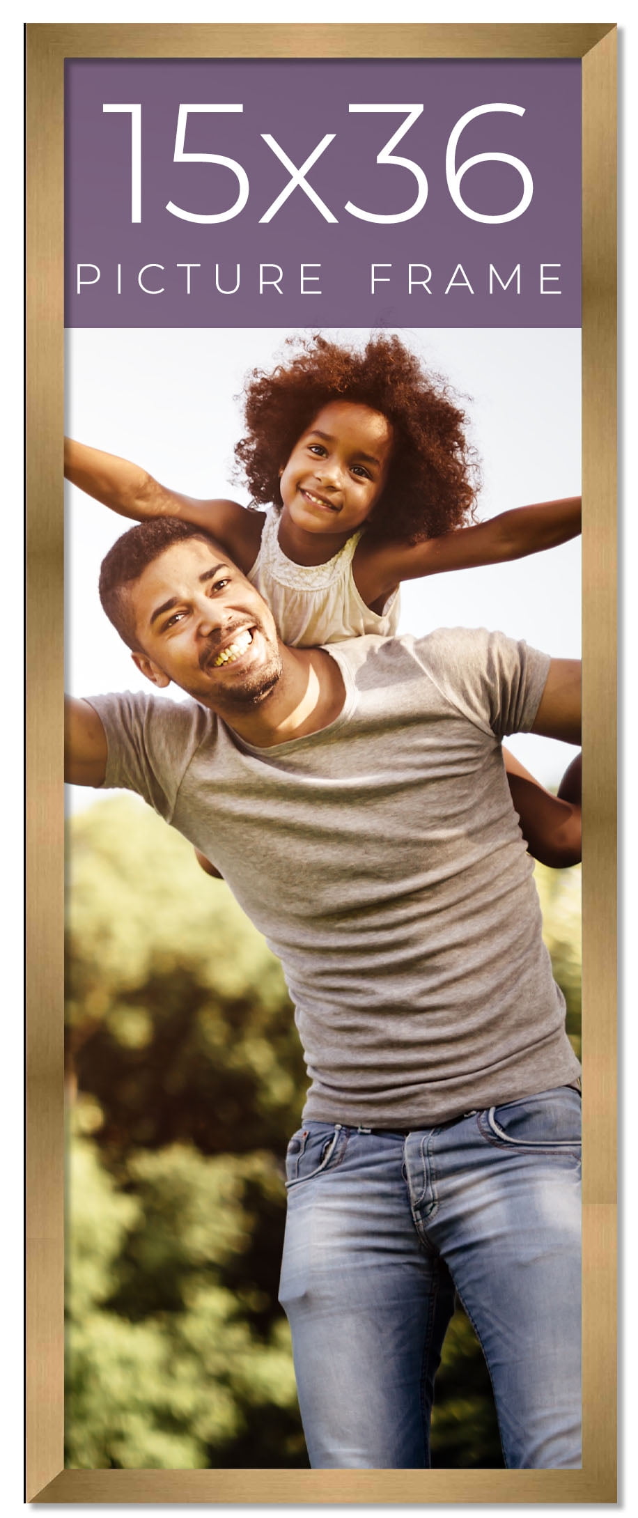 15x36 Frame Gold Bronze Solid Wood Picture Frame Width 0.75 Inches ...