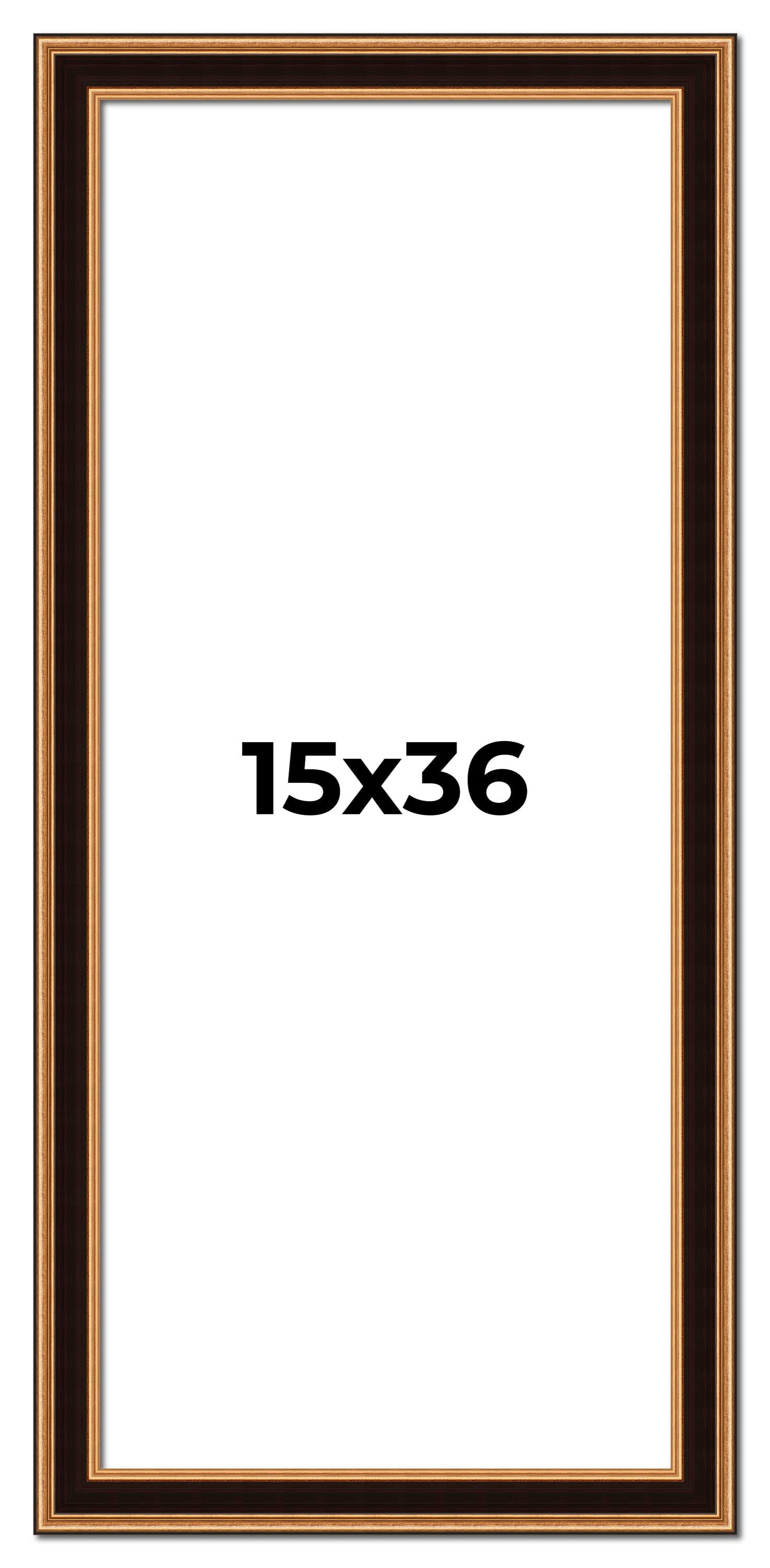 15x36 Frame Gold Brown Plein Air Vintage Solid Wood Picture Frame | 1. ...