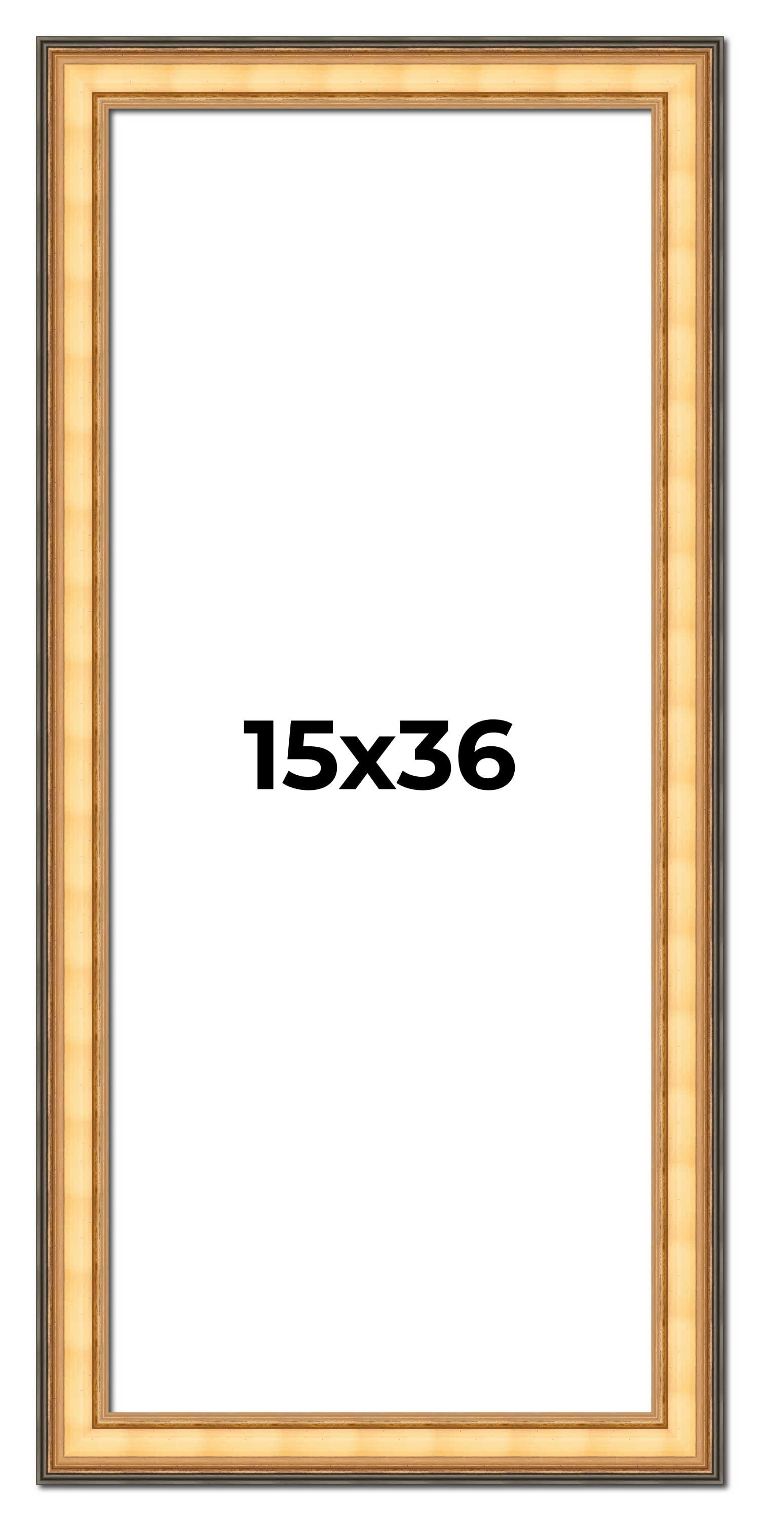 15x36 Frame Gold Plein Aire Solid Wood Picture Frame Width 2 Inches ...