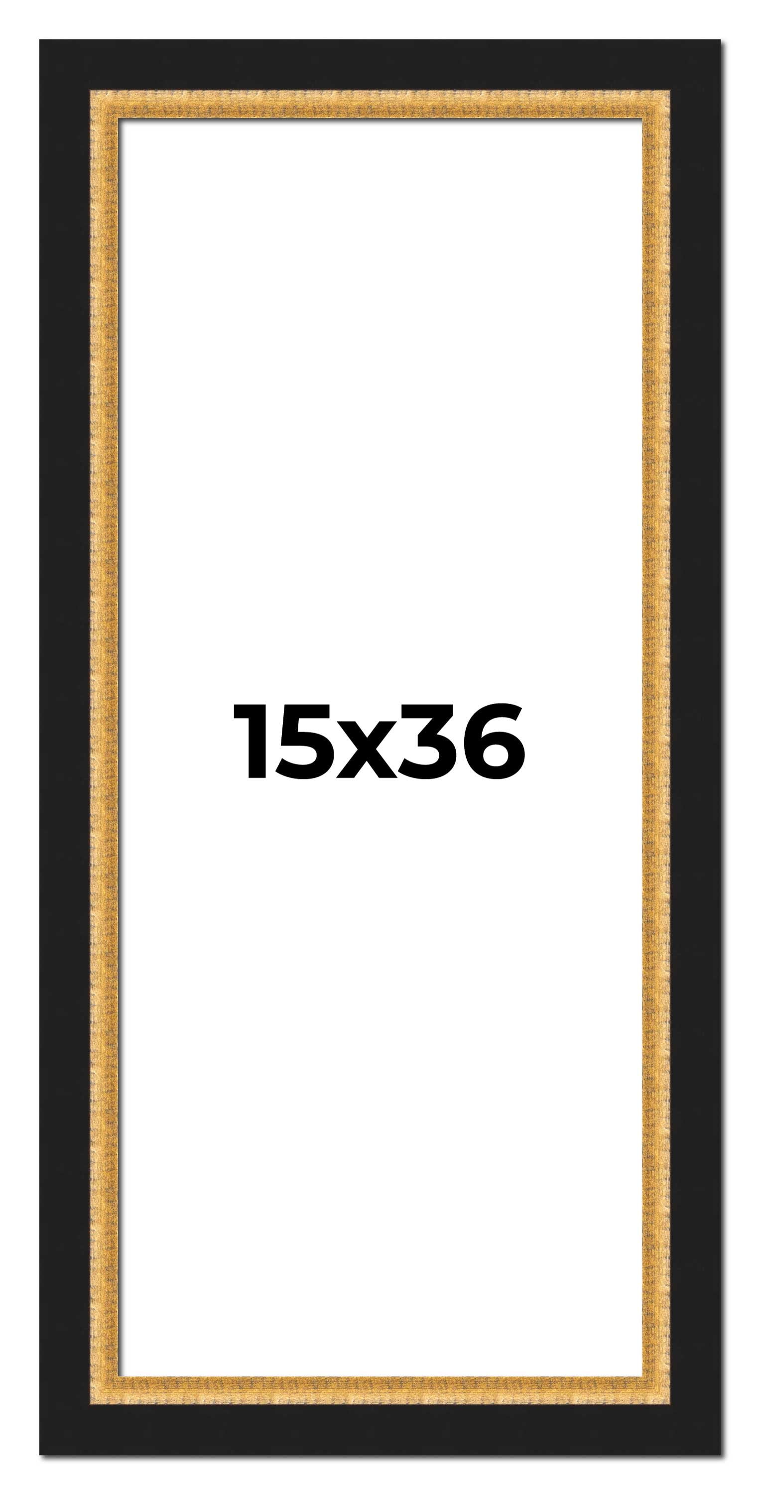 15x36 Frame Gold Real Wood Picture Frame Width 2.25 Inches | Interior ...