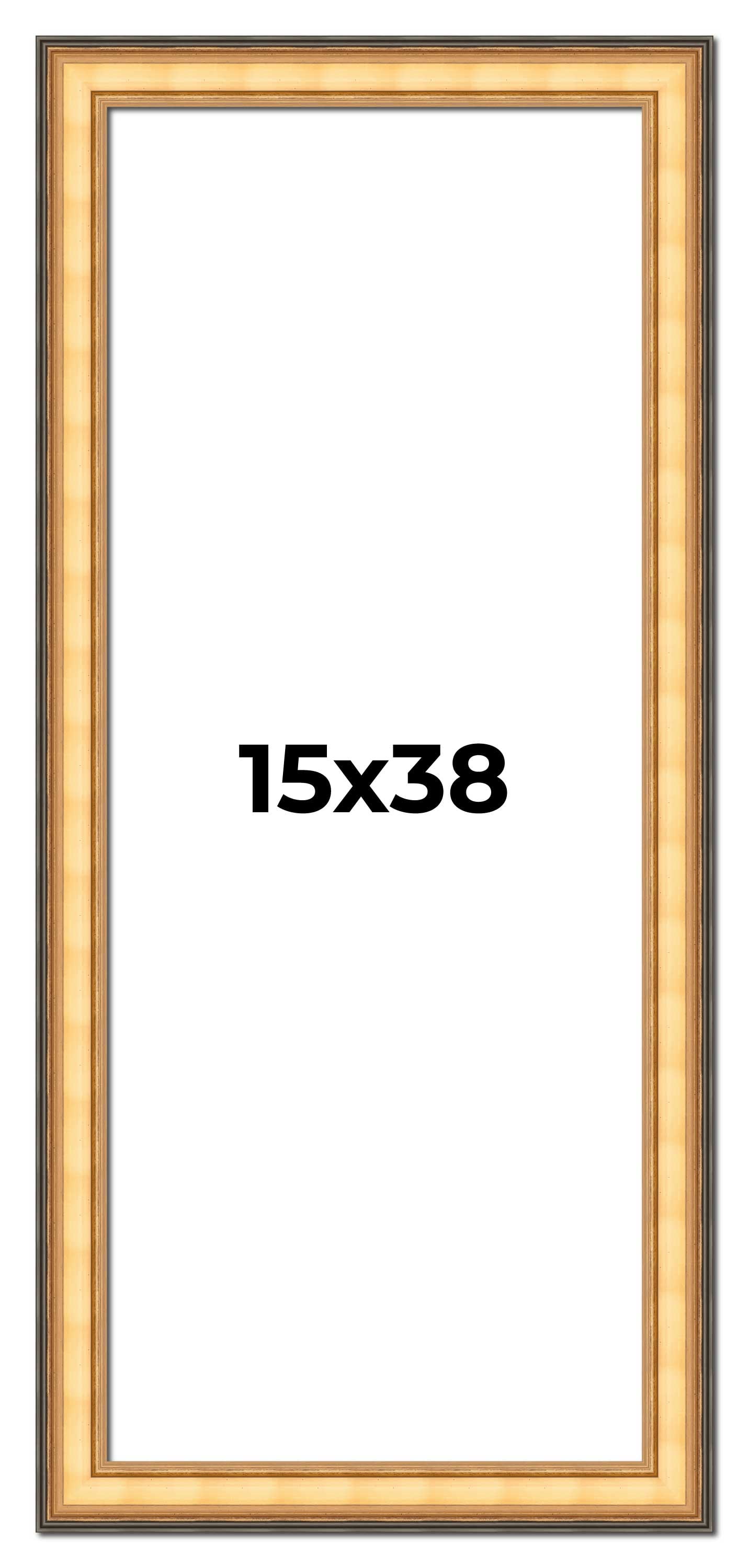 15x38 Frame Gold Plein Aire Solid Wood Picture Frame Width 2 Inches ...