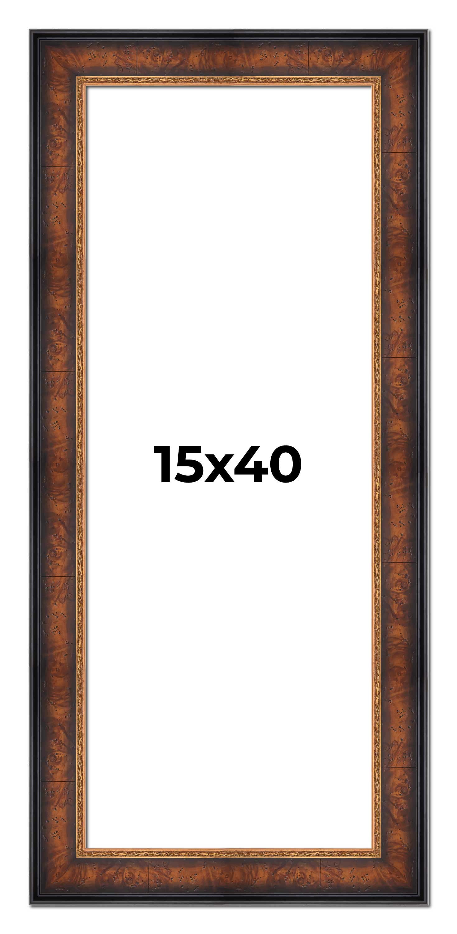 15x40 Frame Brown Walnut Gold Ornate Trim Solid Wood Plein Air Picture ...