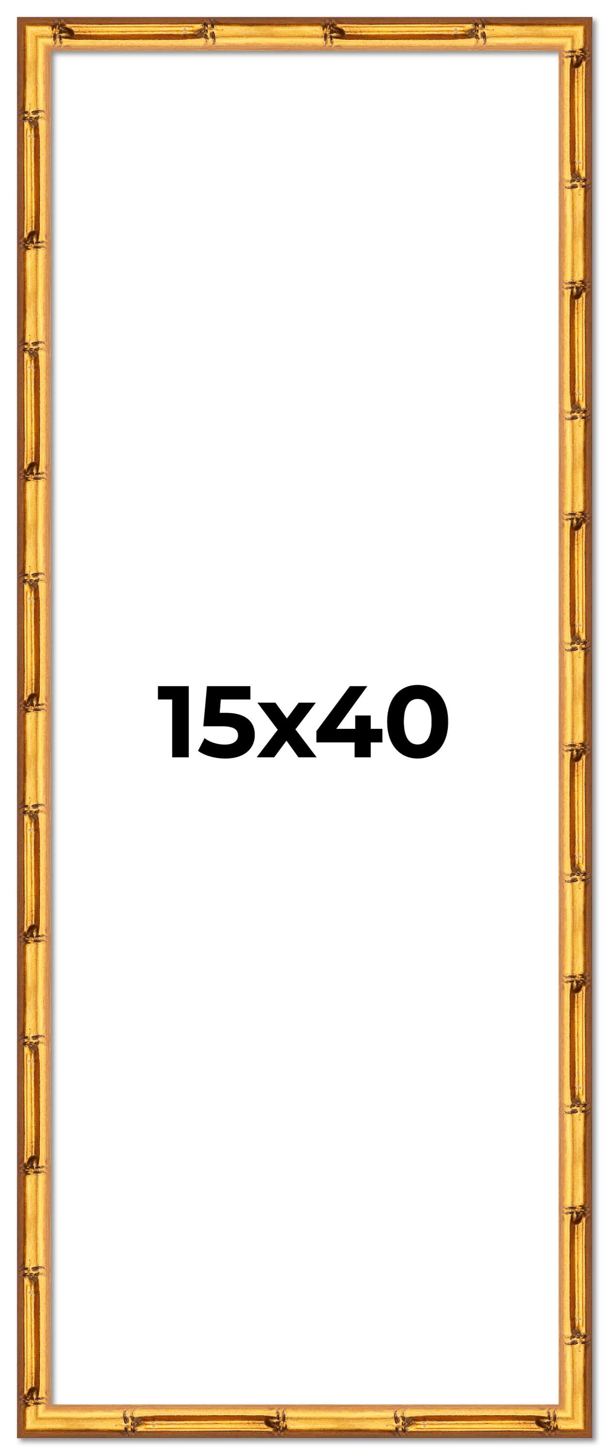 15x40 Frame Gold Bamboo Solid Wood Picture Frame | 0.75 Inch Moulding ...