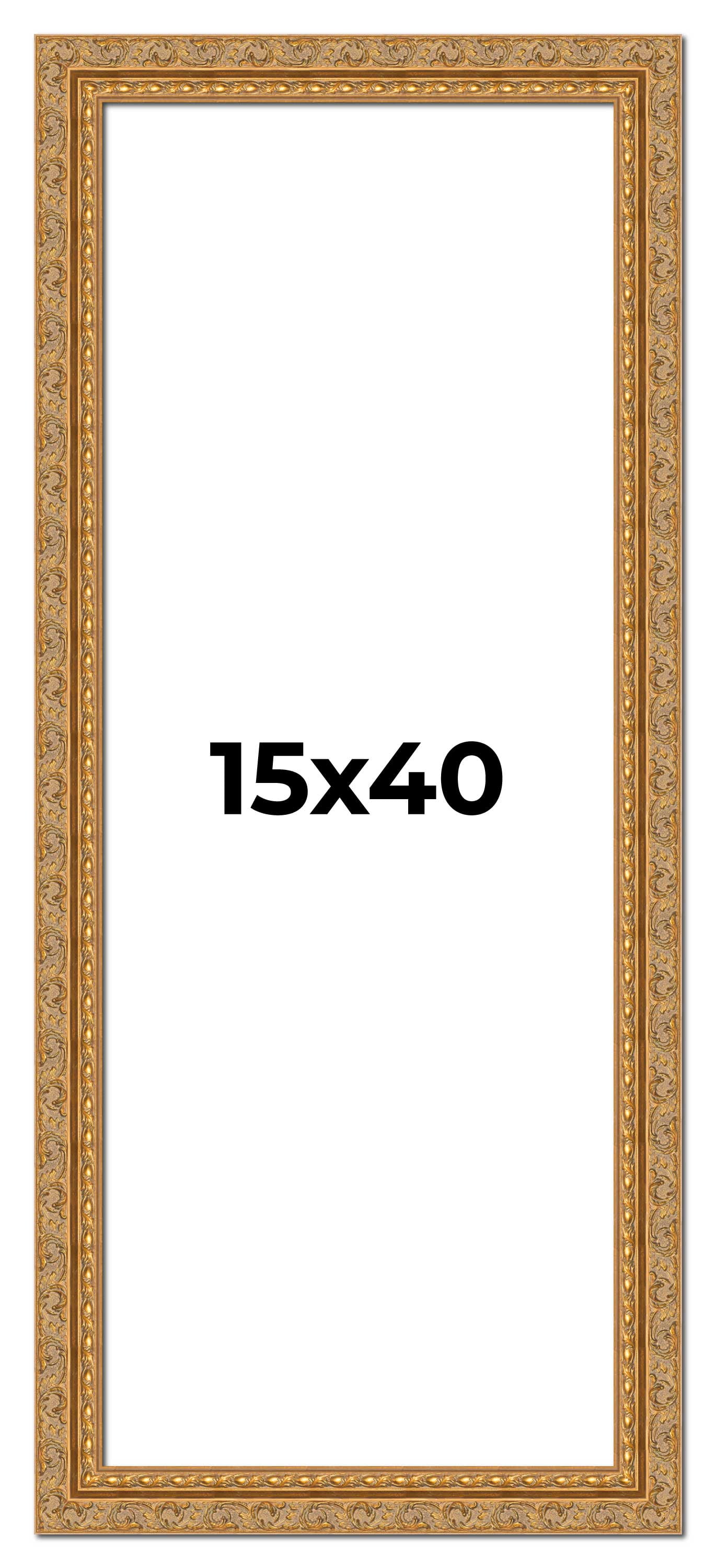 15x40 Frame Gold Ornate Solid Wood Picture Frame | 2 Inch Moulding ...