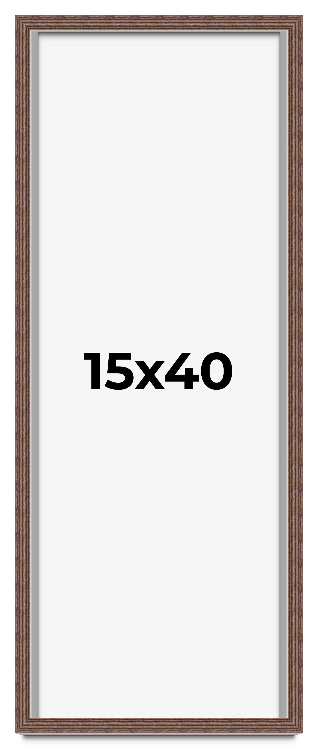 15x40 Shadow Box Frame Brown | 1.125 inches Deep Real Wood Rustic ...