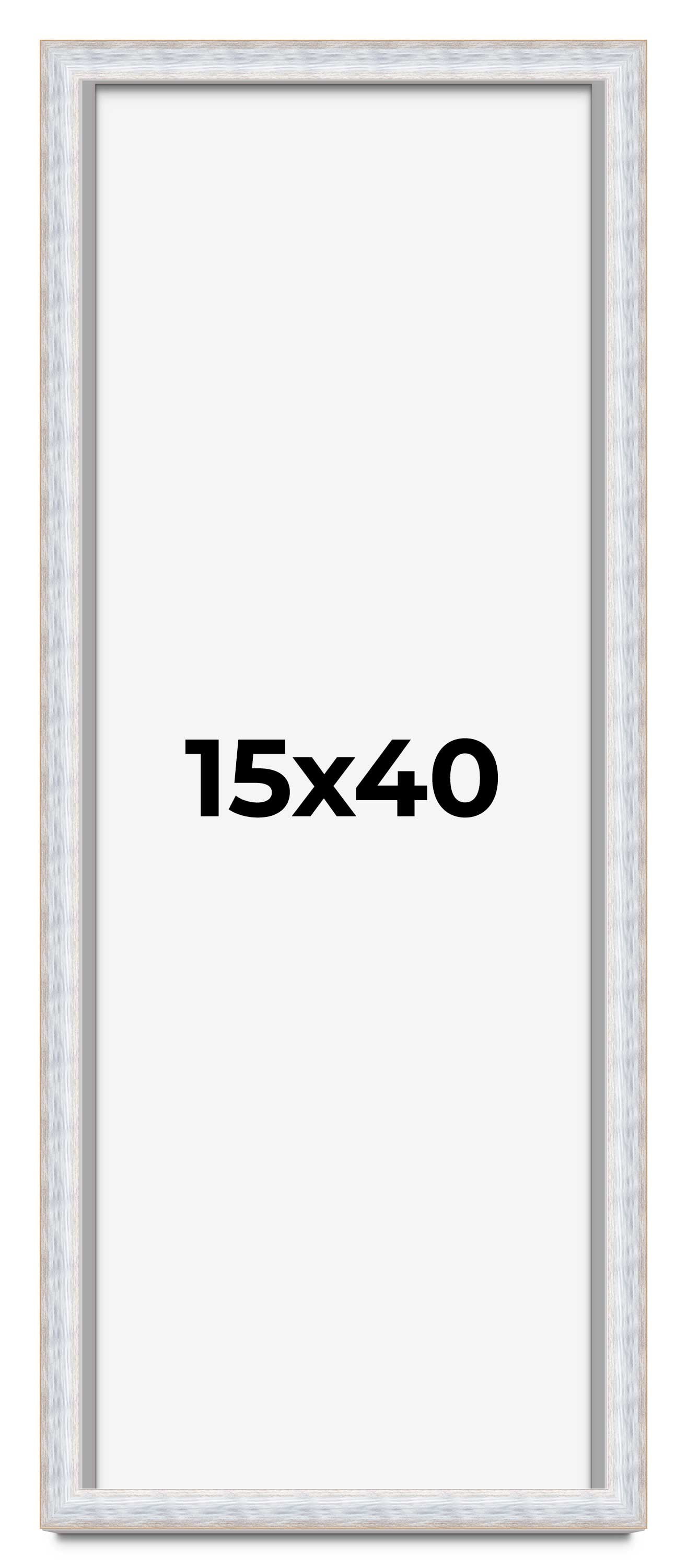 15x40 Shadow Box Frame Silver | 1.625 Inches Deep Real Wood ...