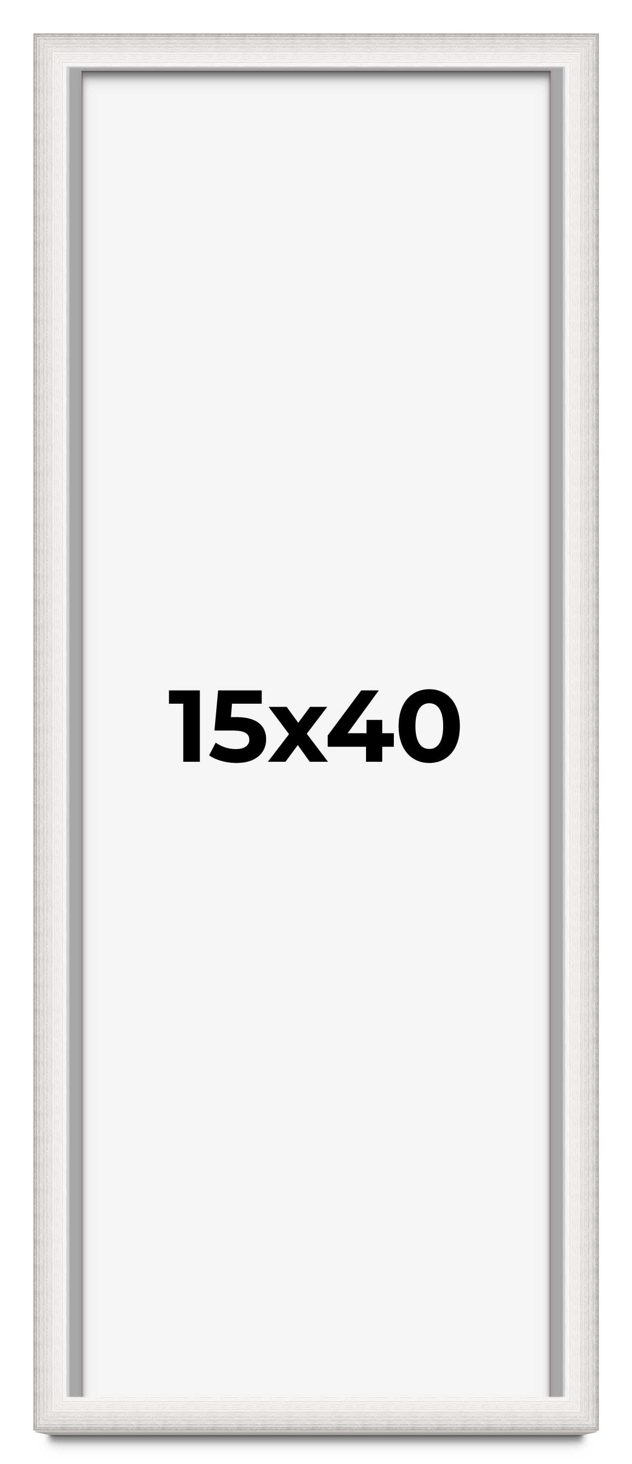 15x40 Shadow Box Silver Brushed Striped Display Frame | 1.625 Inches ...