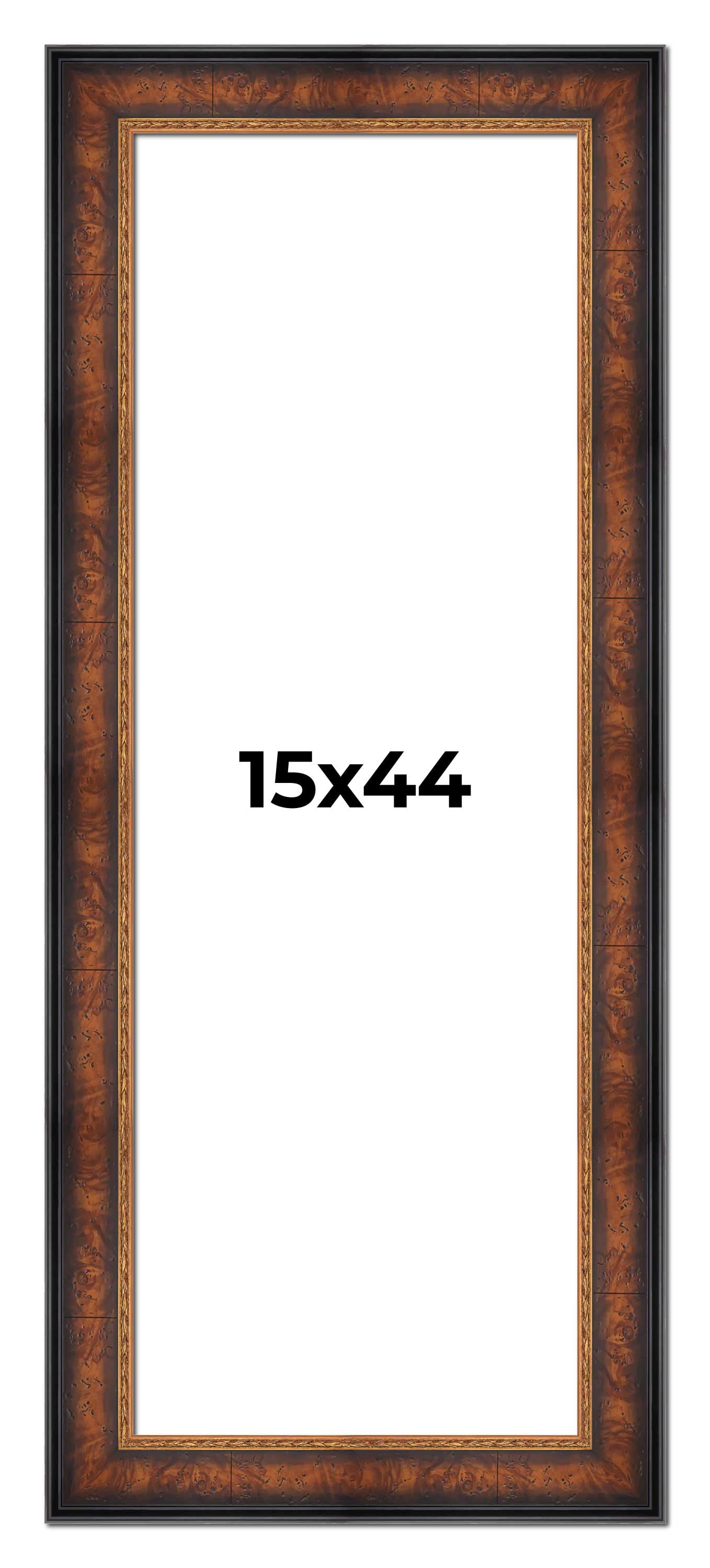 15x44 Frame Brown Walnut Gold Ornate Trim Solid Wood Plein Air Picture ...