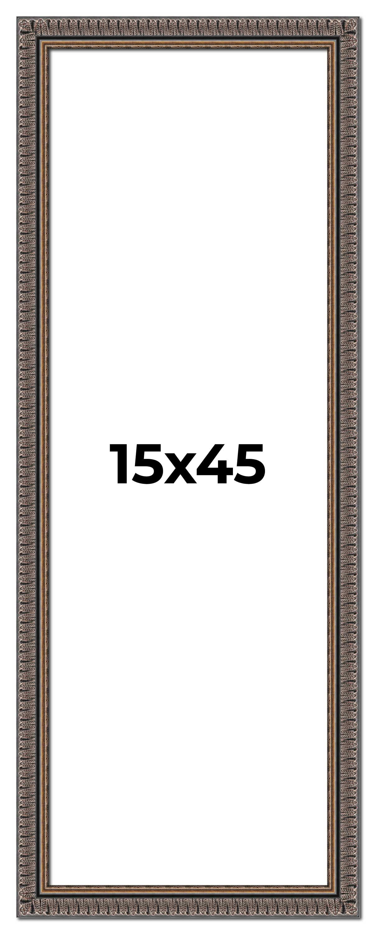 15x45 Frame Black Feather Payton Ornate Solid Wood Picture Frame Width ...
