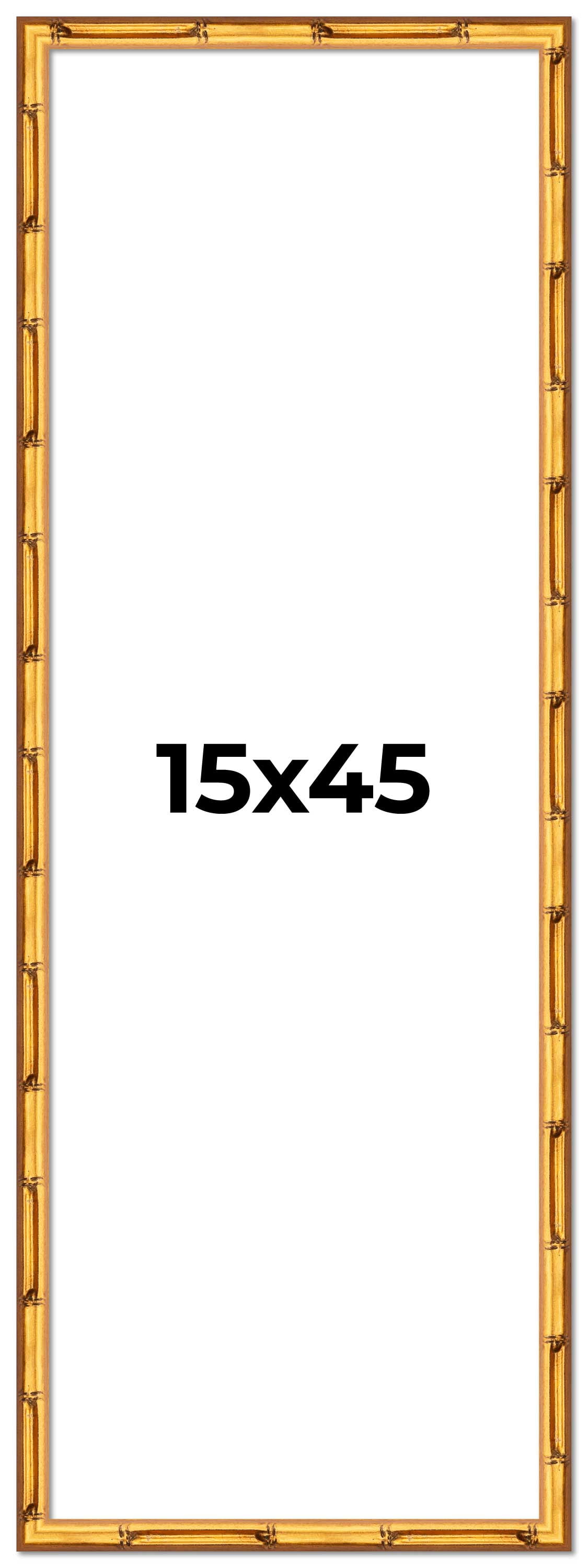 15x45 Frame Gold Bamboo Solid Wood Picture Frame | 1 Inch Moulding ...