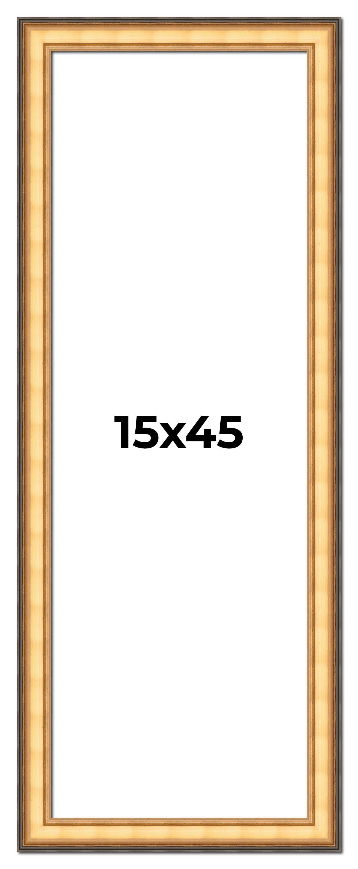 15x45 Frame Gold Plein Aire Solid Wood Picture Frame Width 2 Inches ...