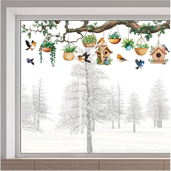 15x47in Bird Window Decals Home Garden Window Glass Stickers Hanging ...