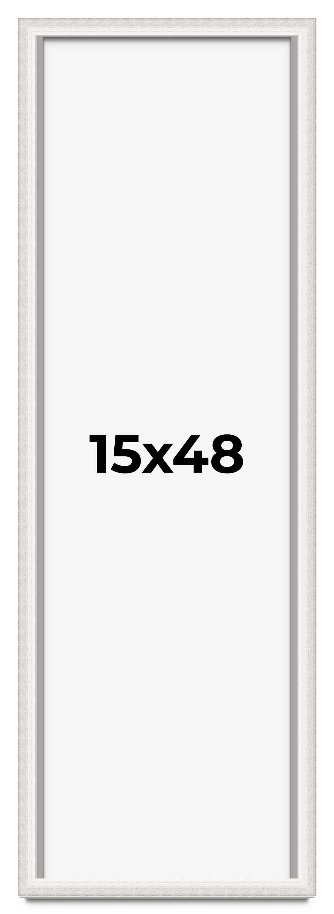 15x48 Shadow Box Silver Brushed Striped Display Frame | 1.625 Inches ...
