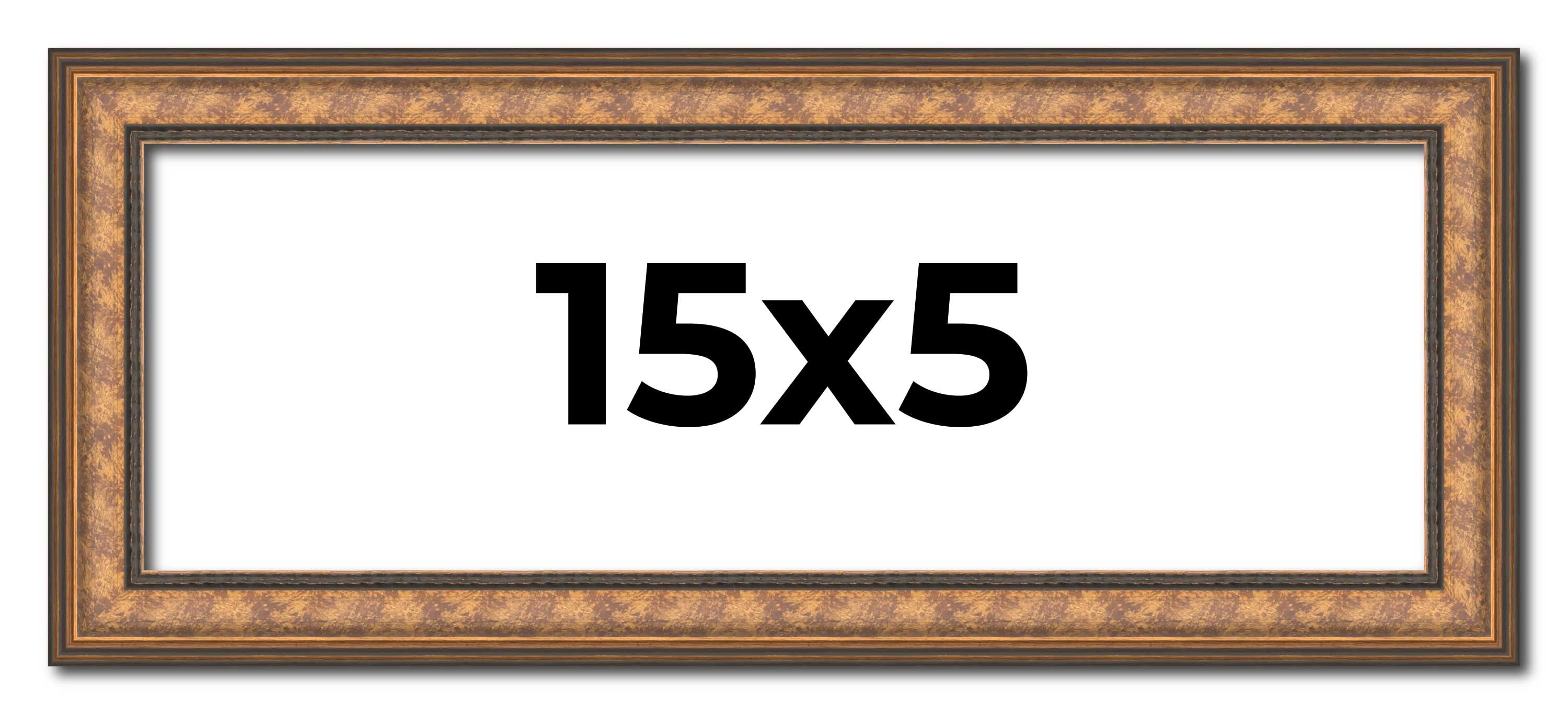 15x5 Frame Gold Real Wood Picture Frame Width 1.25 inches | Interior ...