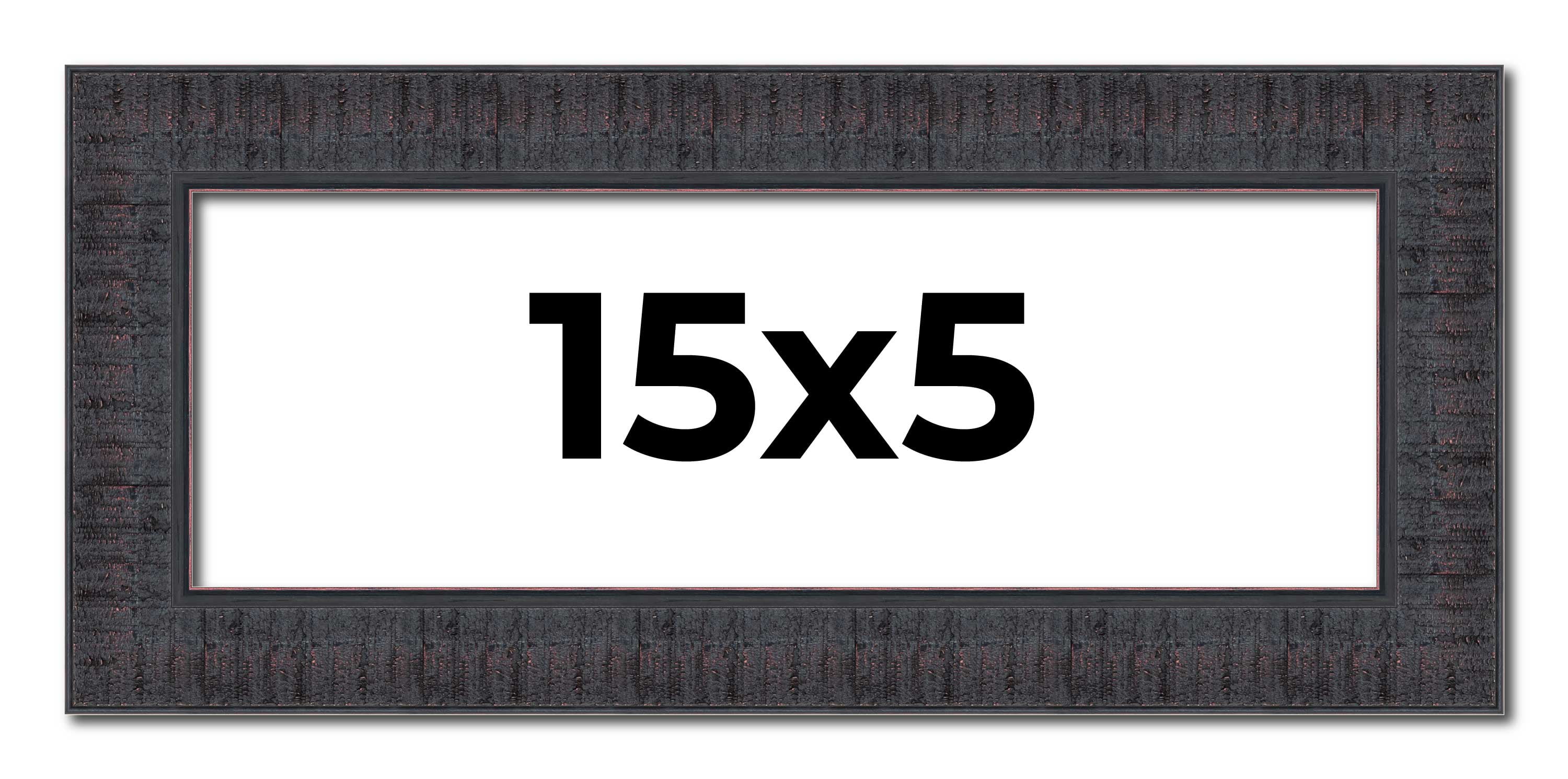 15x5 IN Frame Brown Rustic Solid Wood Picture Frame 1.5 Inches Wide ...