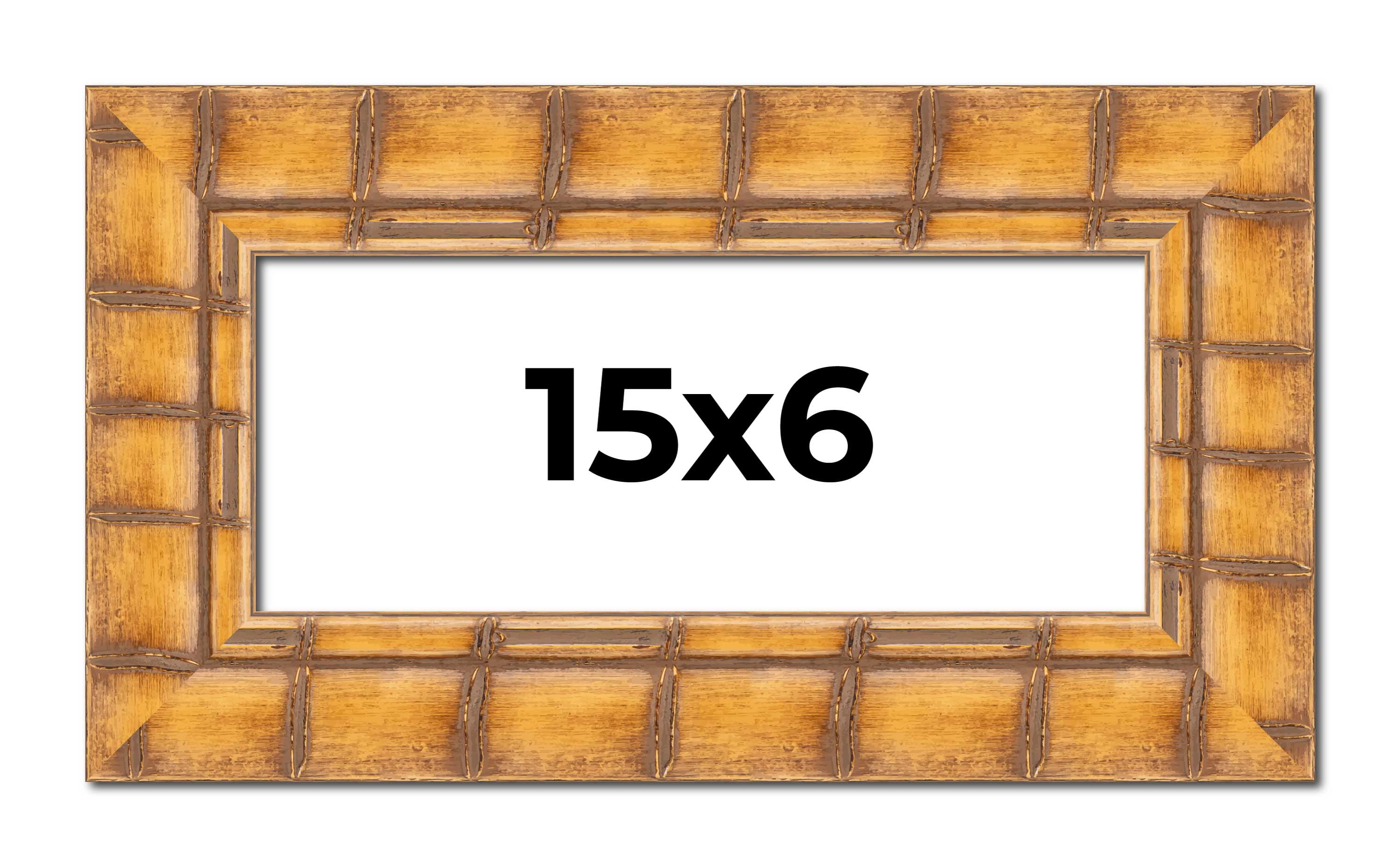 15x6 Frame Beige Real Wood Picture Frame Width 3 inches | Interior ...