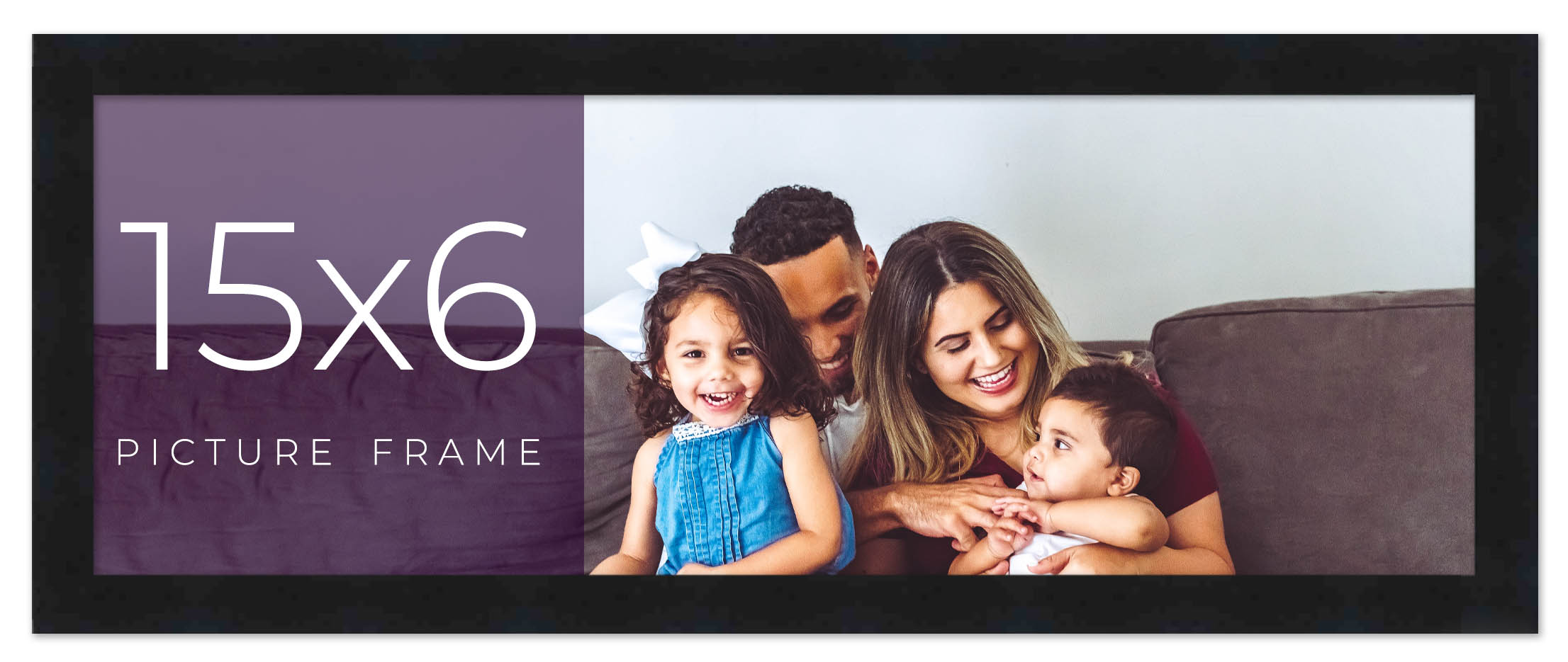 15x6 Frame Black Real Wood Picture Frame Width 0.75 inches | Interior ...