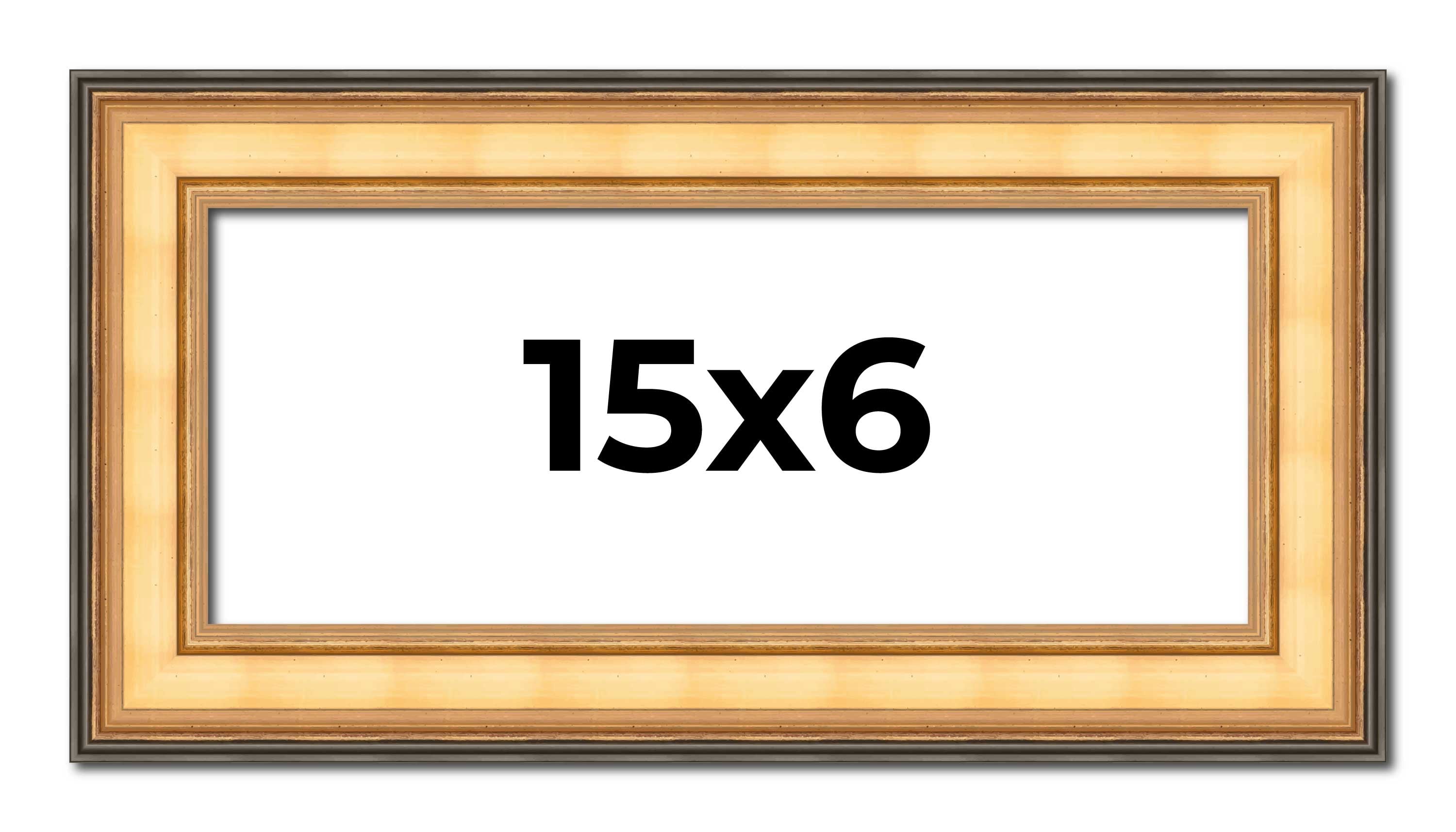 15x6 Frame Gold Plein Aire Solid Wood Picture Frame Width 2 Inches ...