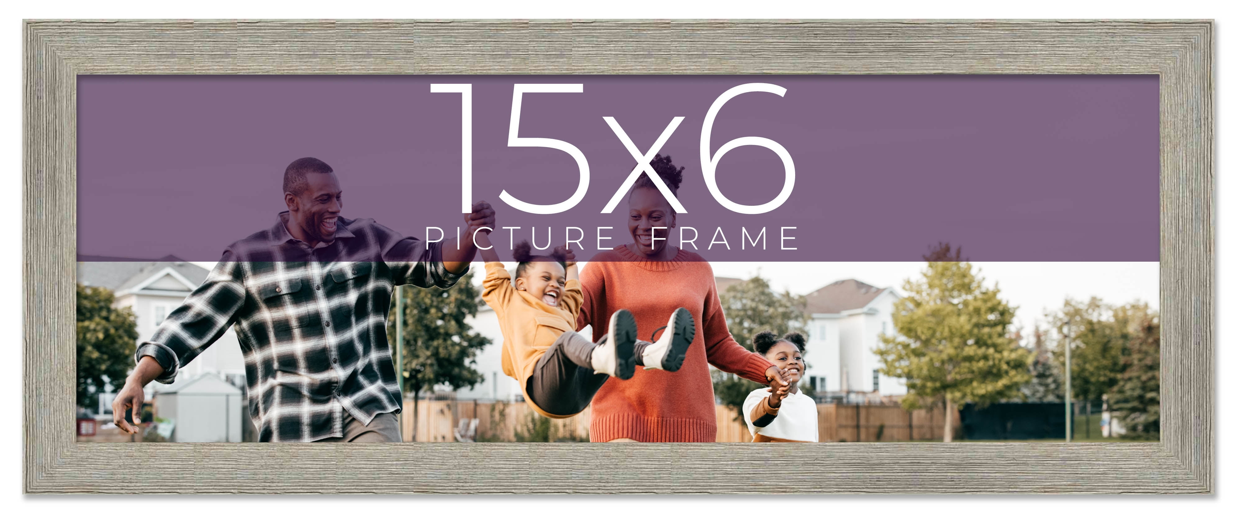 15x6 Frame Grey Real Wood Picture Frame Width 1.5 Inches | Interior ...