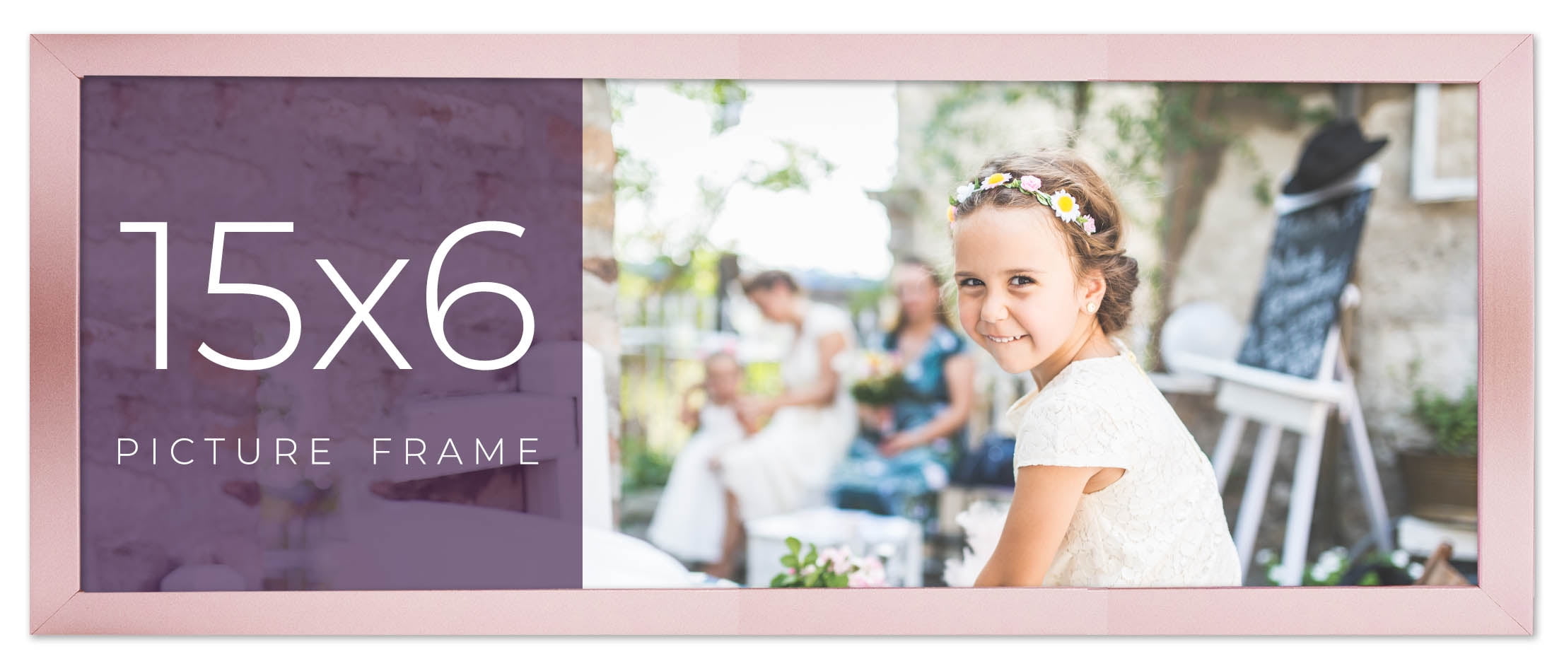 15x6 Frame Pink Real Wood Picture Frame Width 0.75 inches | Interior ...