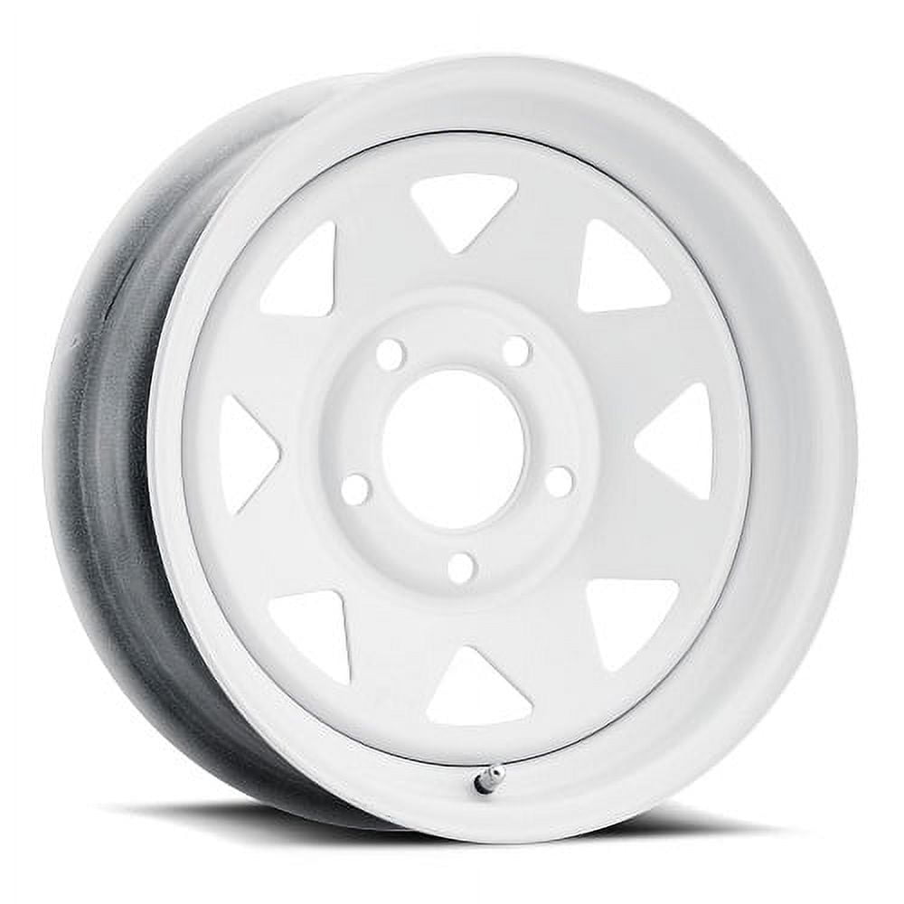 15x6 Vision HM70 8 Spoke White Wheel 5x4.5 (0mm) CAPS SEPARATE ...