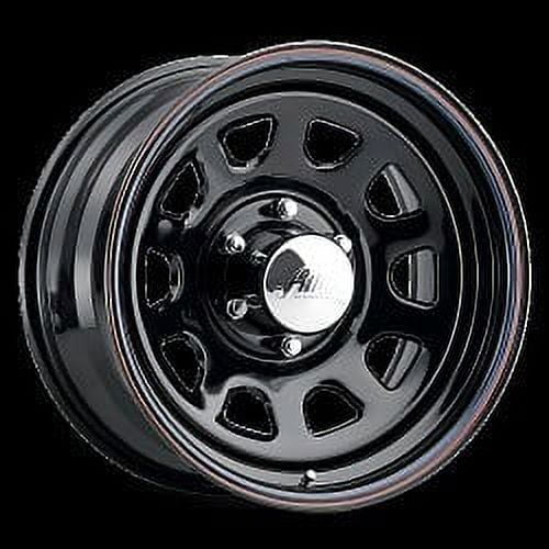 1 Allied - Pacer 15x7 5X5.50 -6 342B Black Daytona Black w/Red & Blue ...