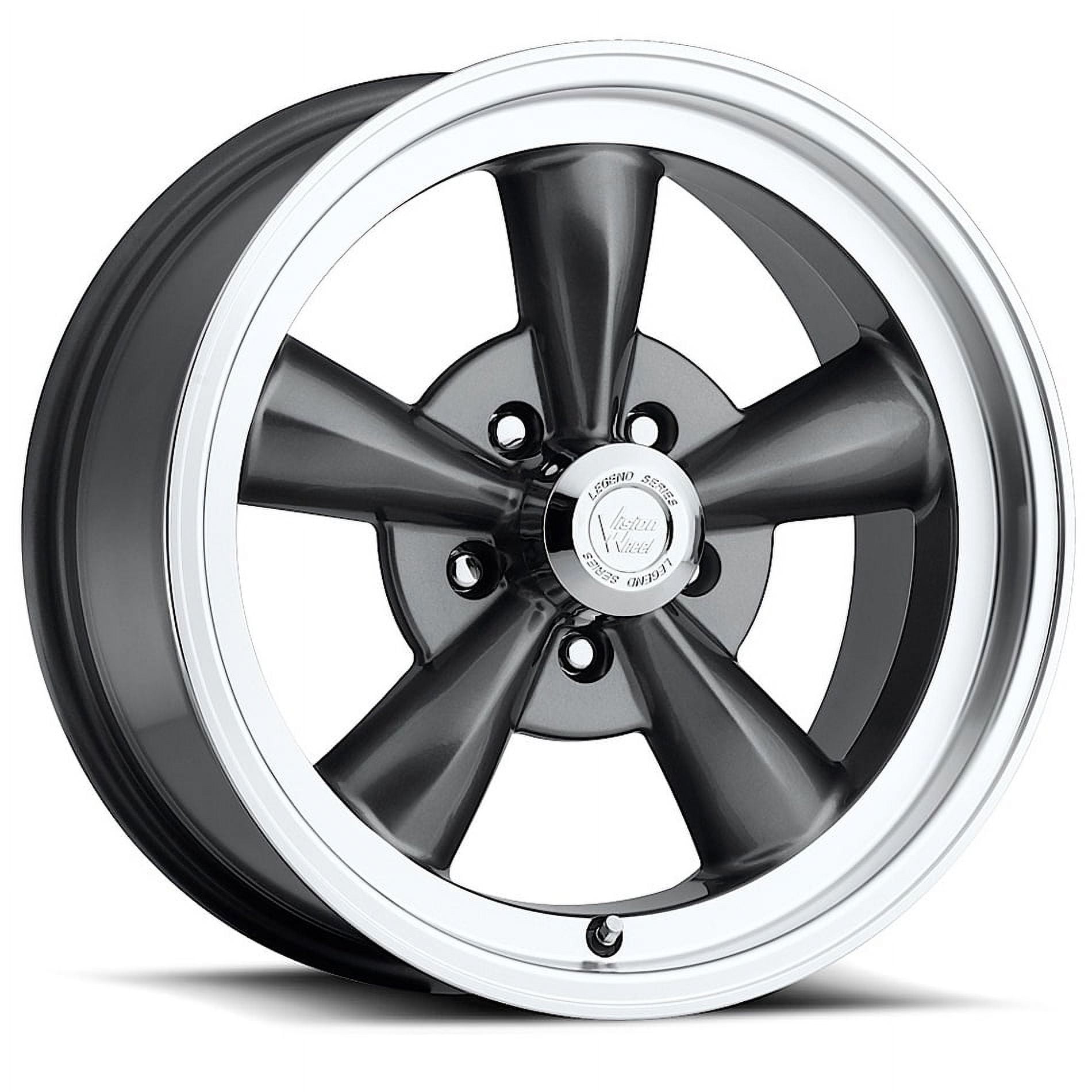 15x7 American Muscle 141H Legend 5 Gunmetal Mach Wheel 5x4.75 (-7mm ...