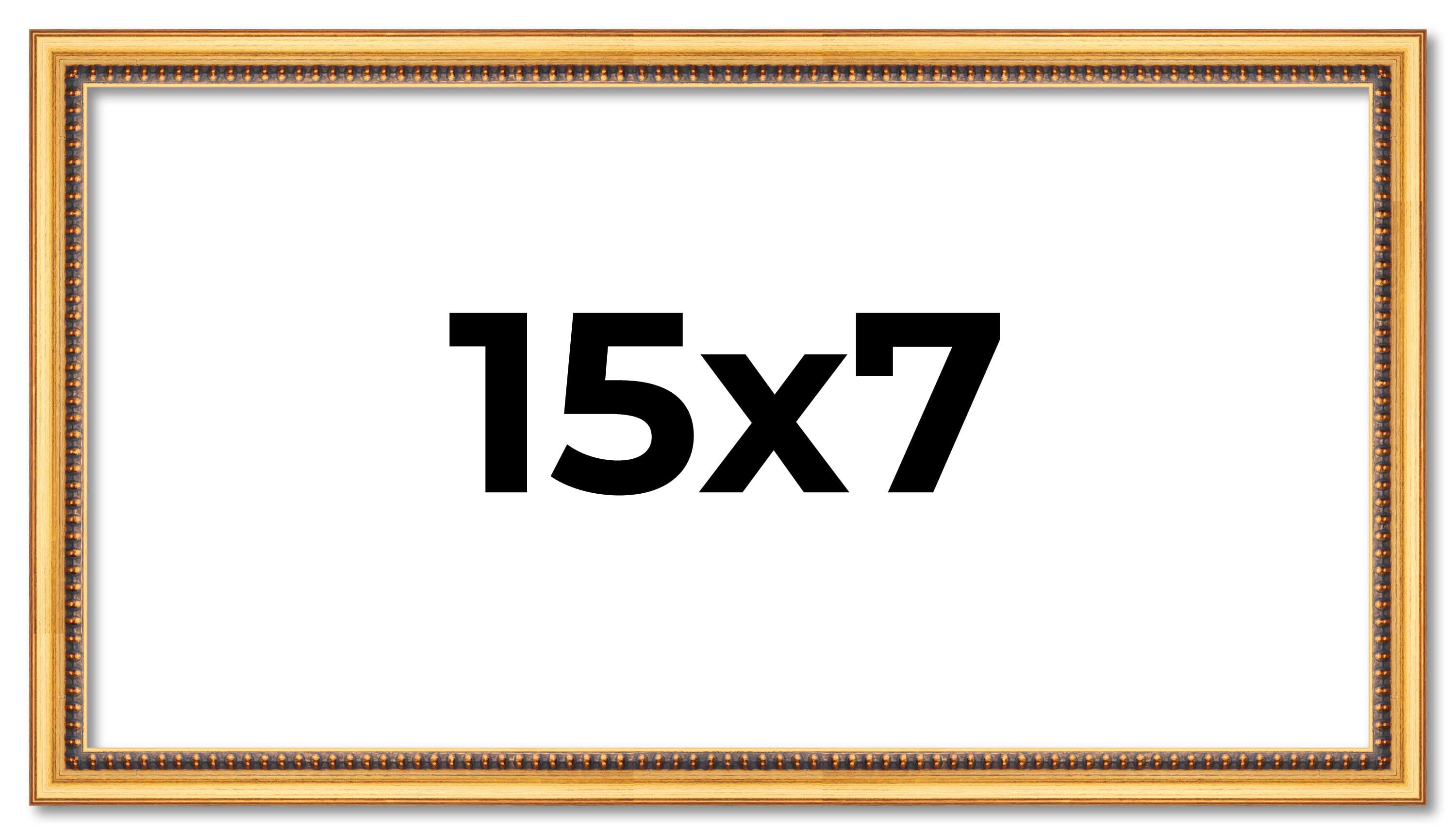 15x7 Frame Beaded Gold Solid Wood Picture Frame | 0.75 Inches Moulding ...