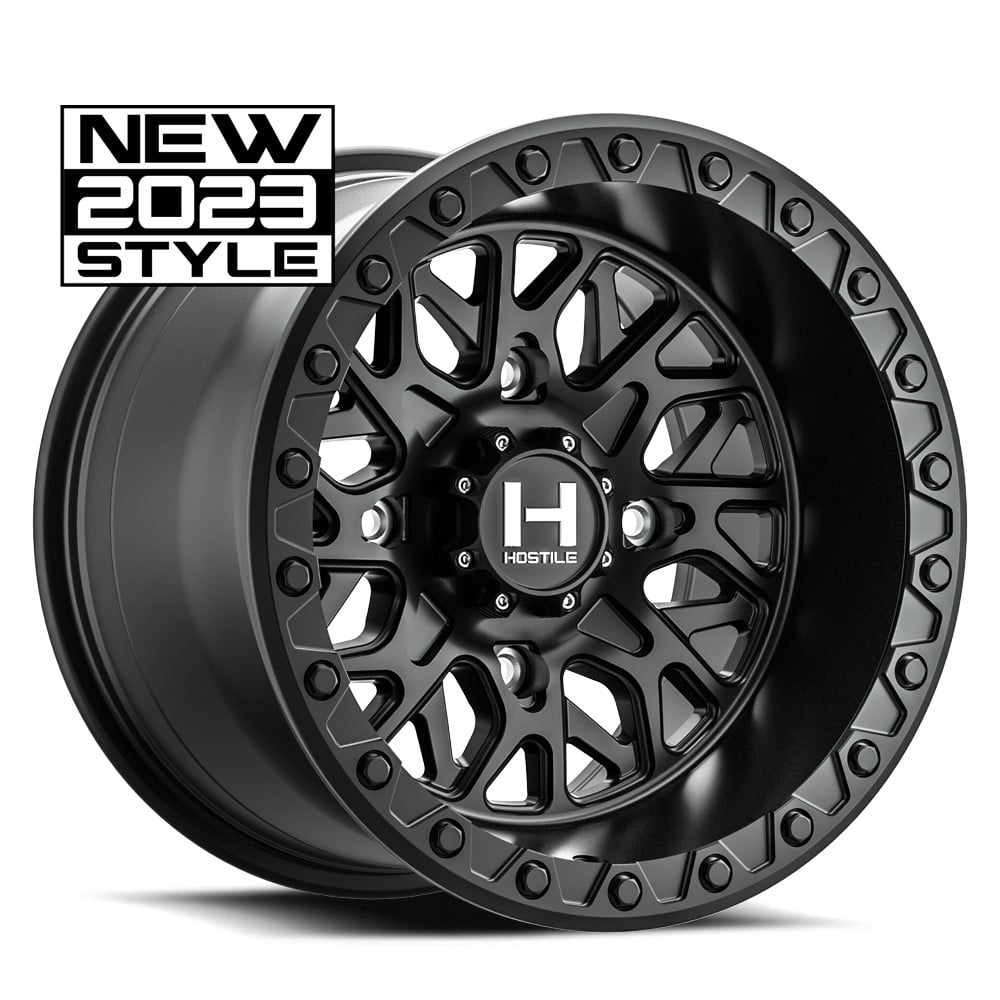 15x7 Hostile UTV H133 Glamis Asphalt (Matte Black) Wheel 4x137 (13mm ...