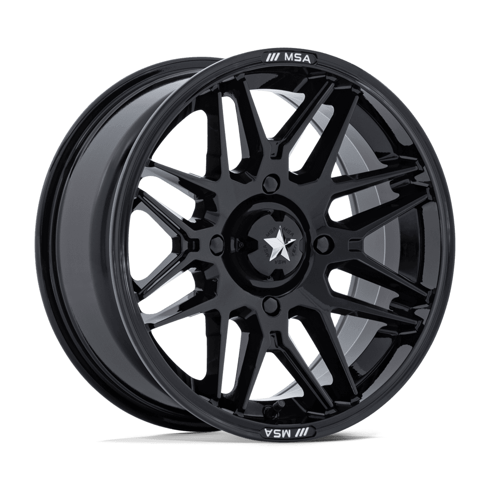 15x7 MSA Offroad M52 Radar Gloss Black UTV Wheel 4x137 (10mm) - Walmart.com