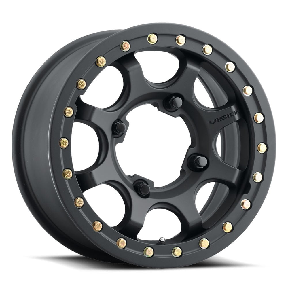 15x7 Vision ATV/UTV 351 Flow Satin Black UTV BEADLOCK Wheel 4x156 (38mm ...
