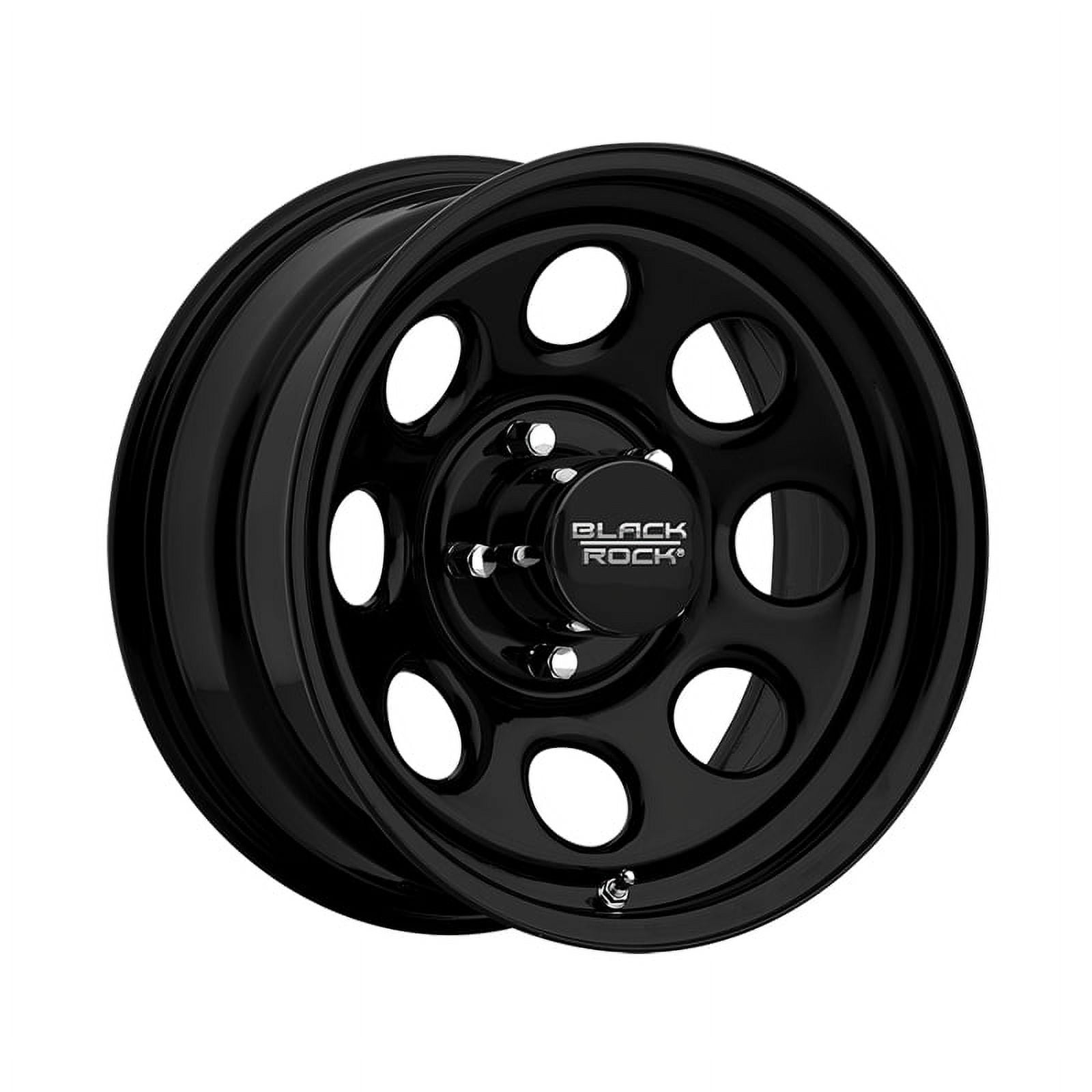 1 X Black Rock 023 15X8 6X5.50 108.71 Hub -13 Offset Black Wheel Rim ...
