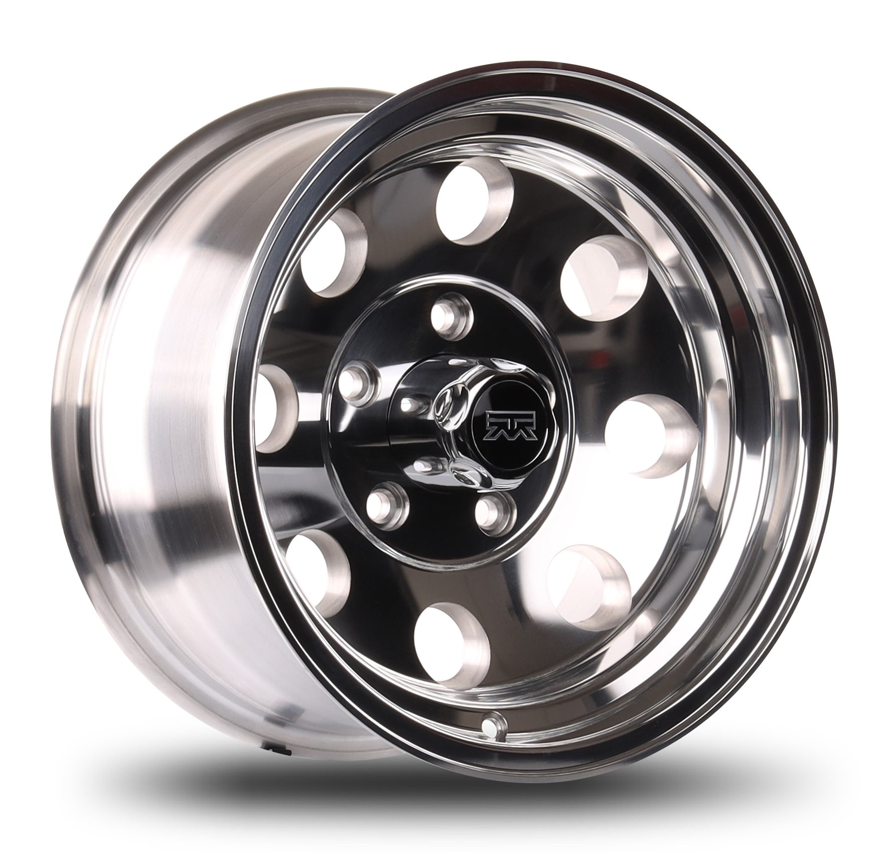 15x8 Mudder Trucker MT614 Diesel Polished 5x127 5x5 ET-19 wheel rim ...