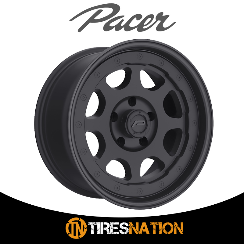 15x8 Pacer 166SB Nighthawk Satin Black Wheel 5x5.5 (-19mm) - Walmart.com
