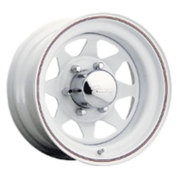 15x8 Pacer 310W White Spoke Wheel 5x5.5 (-19mm) CENTER CAPS SEPARATE ...