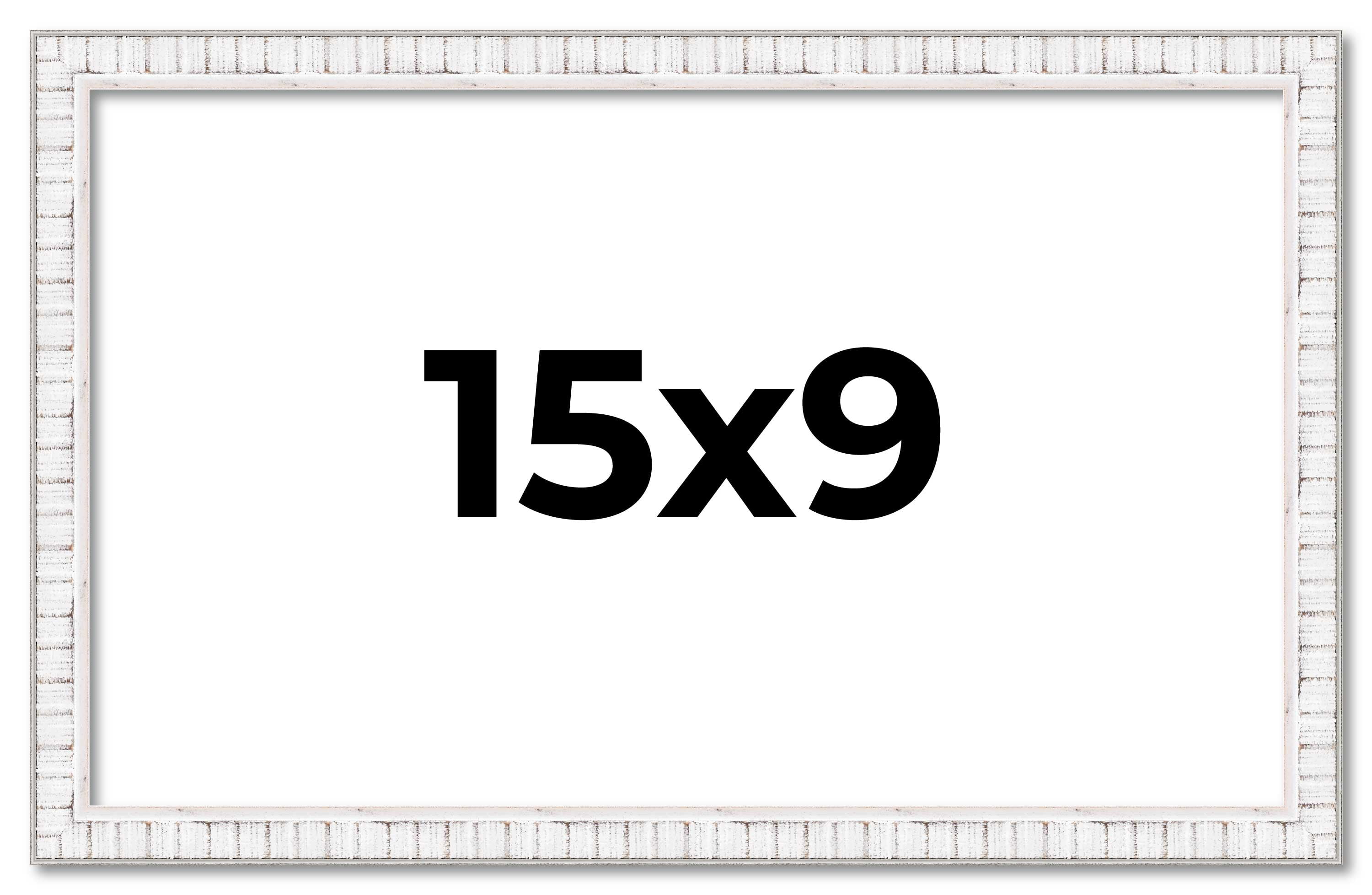 15x9 Frame White Scuffed Rustic Solid Wood Picture Frame | 0.75 Inch ...